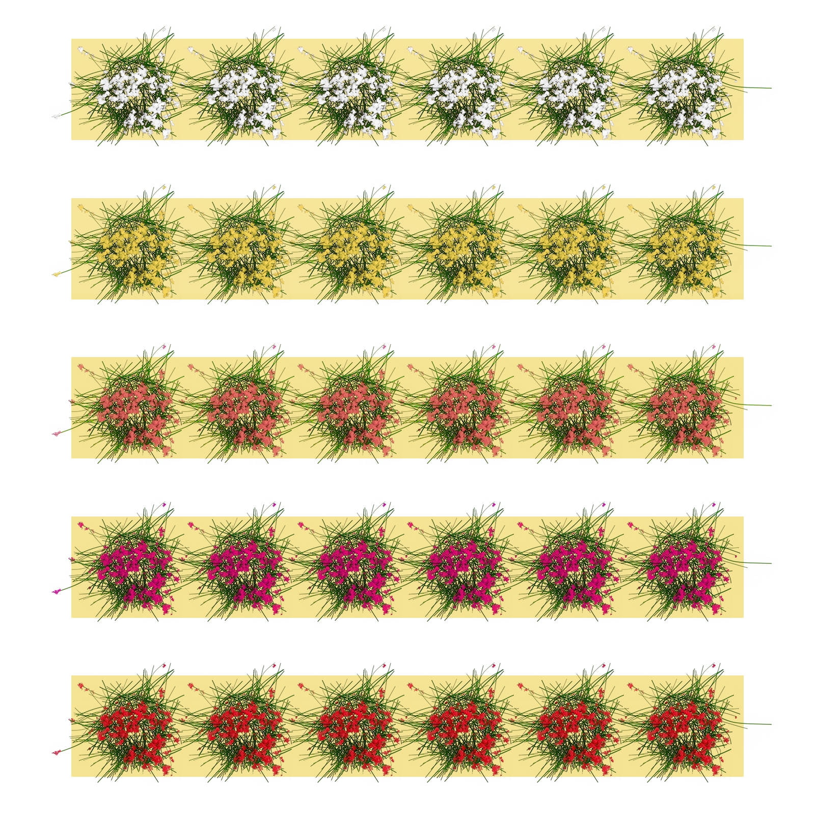 Worgeous 5 Pcs Miniature Grass Flower Cluster Greenery Material Static ...