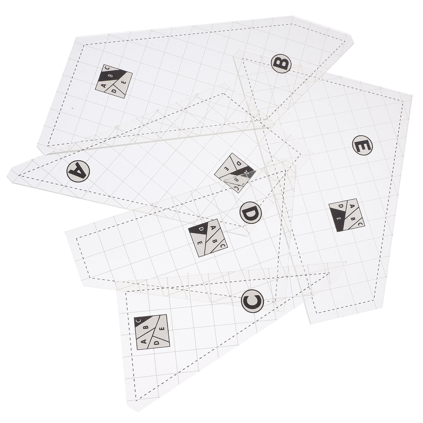 Worgeous 5 Pcs Quilting Templates for Cutting Patterns Patchwork Decor ...
