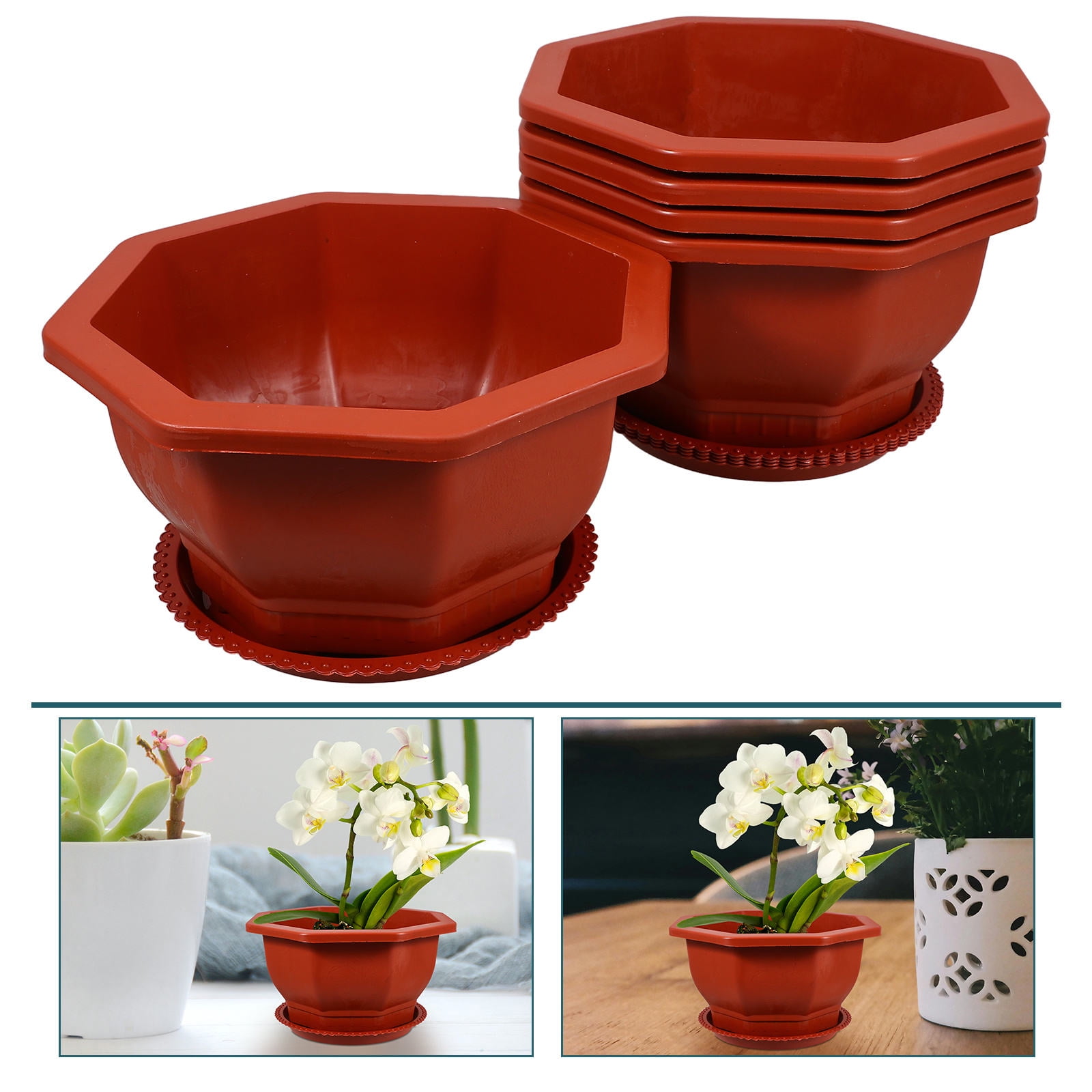 Worgeous 5 Pcs Small Desktop Plant Pot Terracotta Pots Bonsai Flower ...