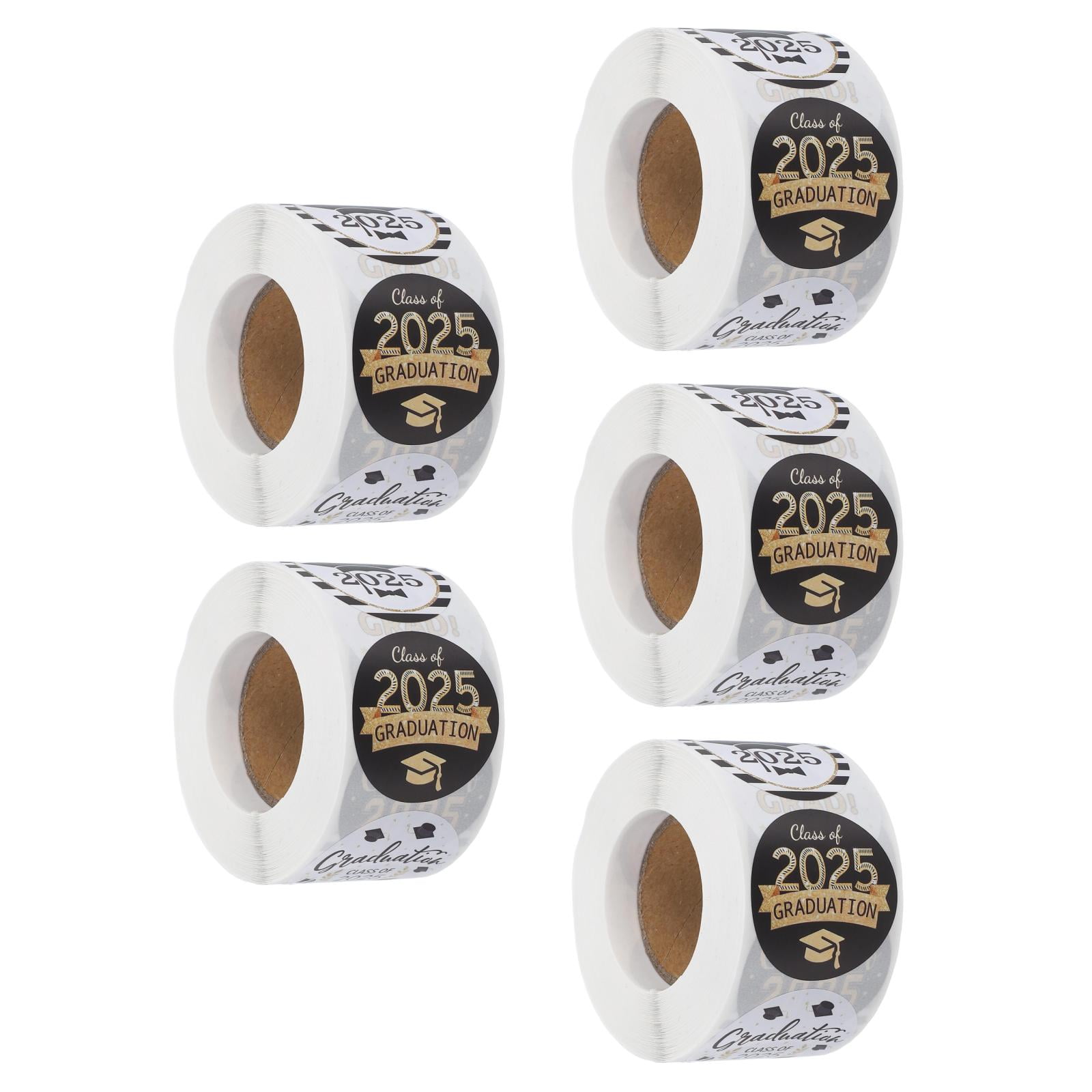 Worgeous 5 Rolls Graduation Party Supplies Class Of 2025 Stickers Self ...