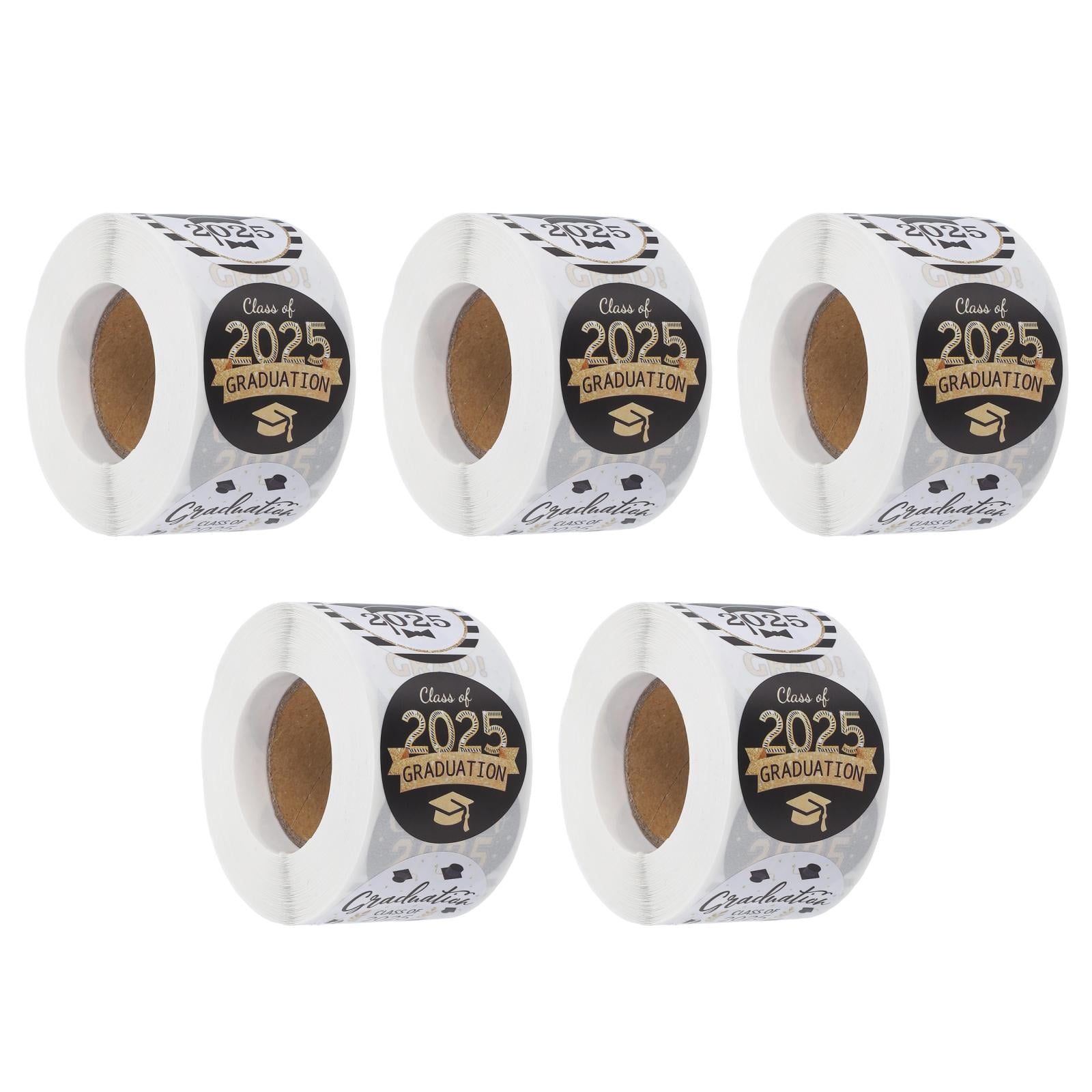 Worgeous 5 Rolls Graduation Stickers Graduation Cap Stickers Congrats ...