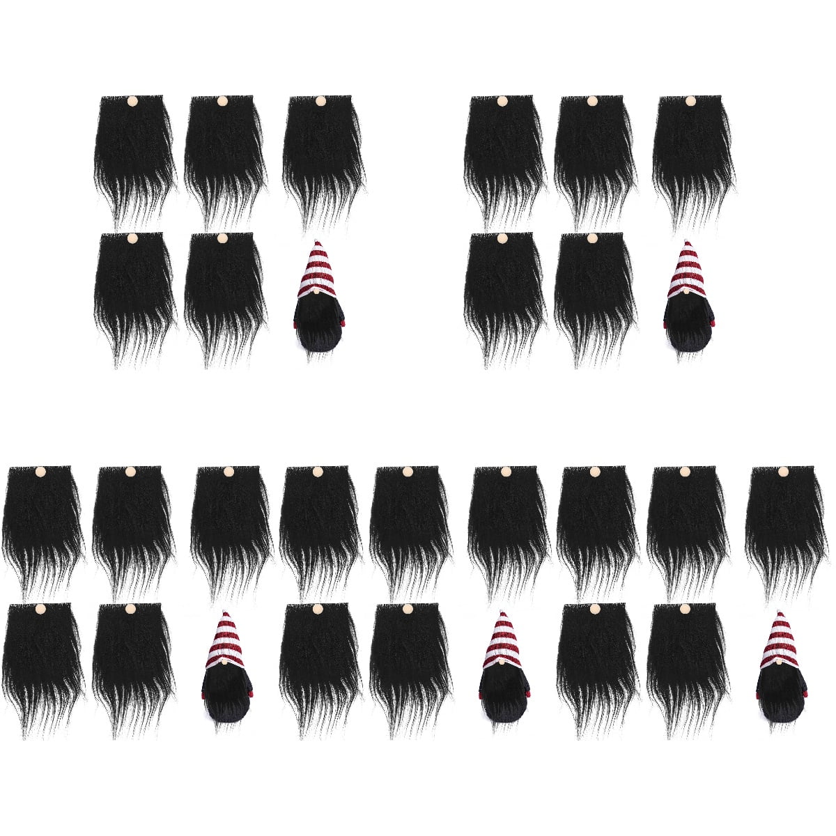 Worgeous 5 Sets Fake Beards and Wood Balls Kits Pre-cut Gnome Beard ...
