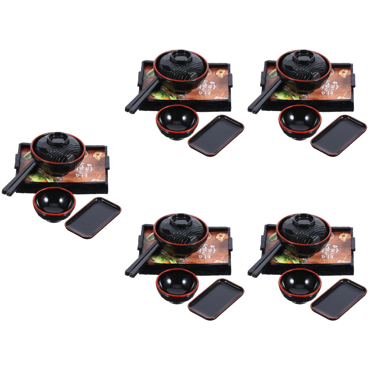 Worgeous 5 Sets of Dollhouse Miniature Set Mini Tableware Dishes Set ...