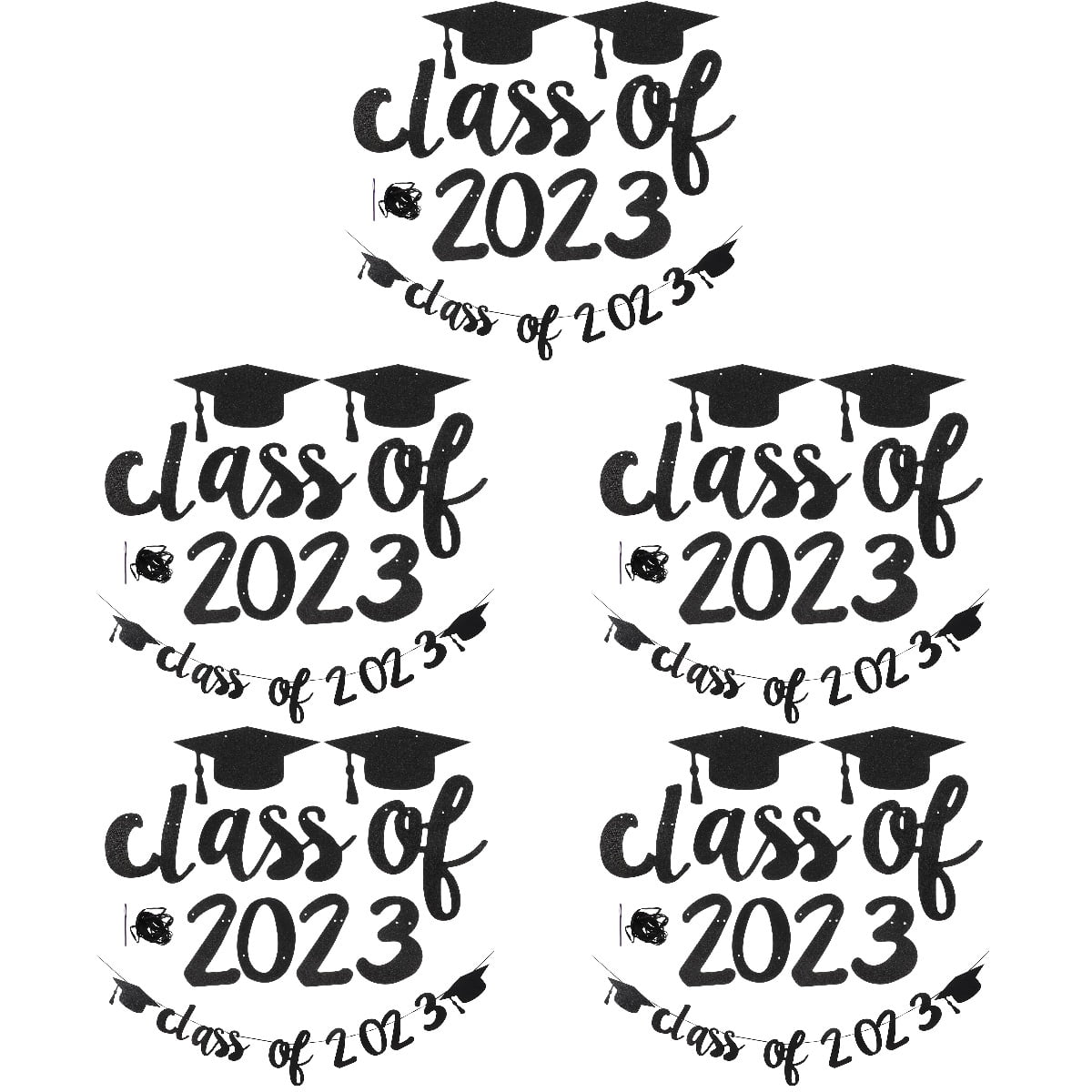 Worgeous 5 Sets of Graduation Class of 2023 Bunting Banner Hanging ...