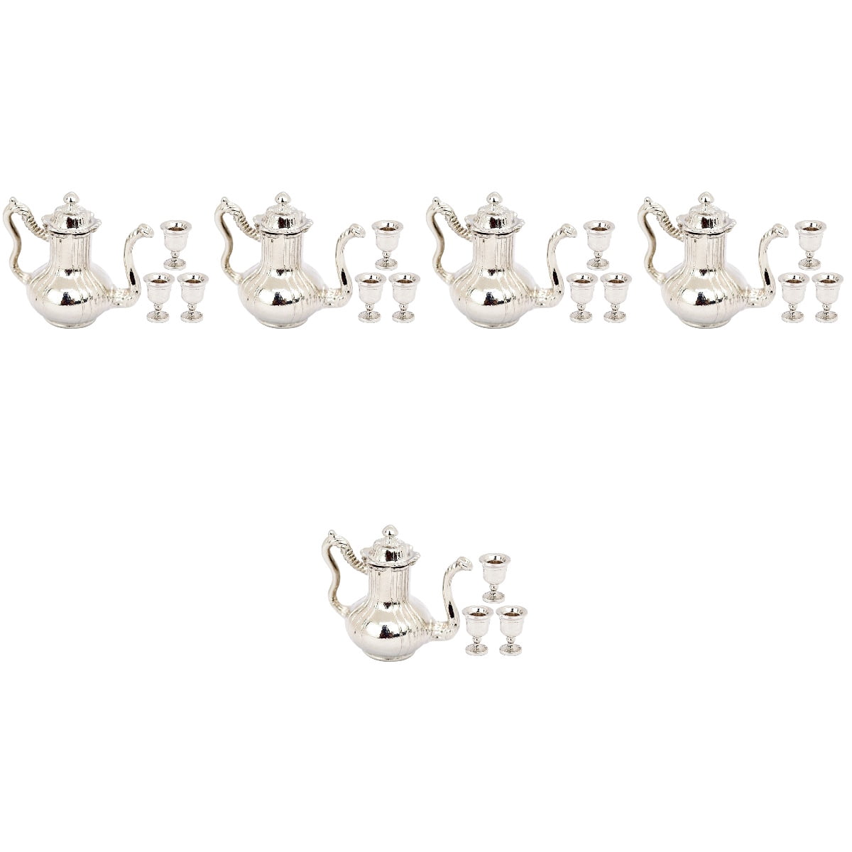 Worgeous 5 Sets of Miniature Tea Set Doll House Kitchen Accessories ...