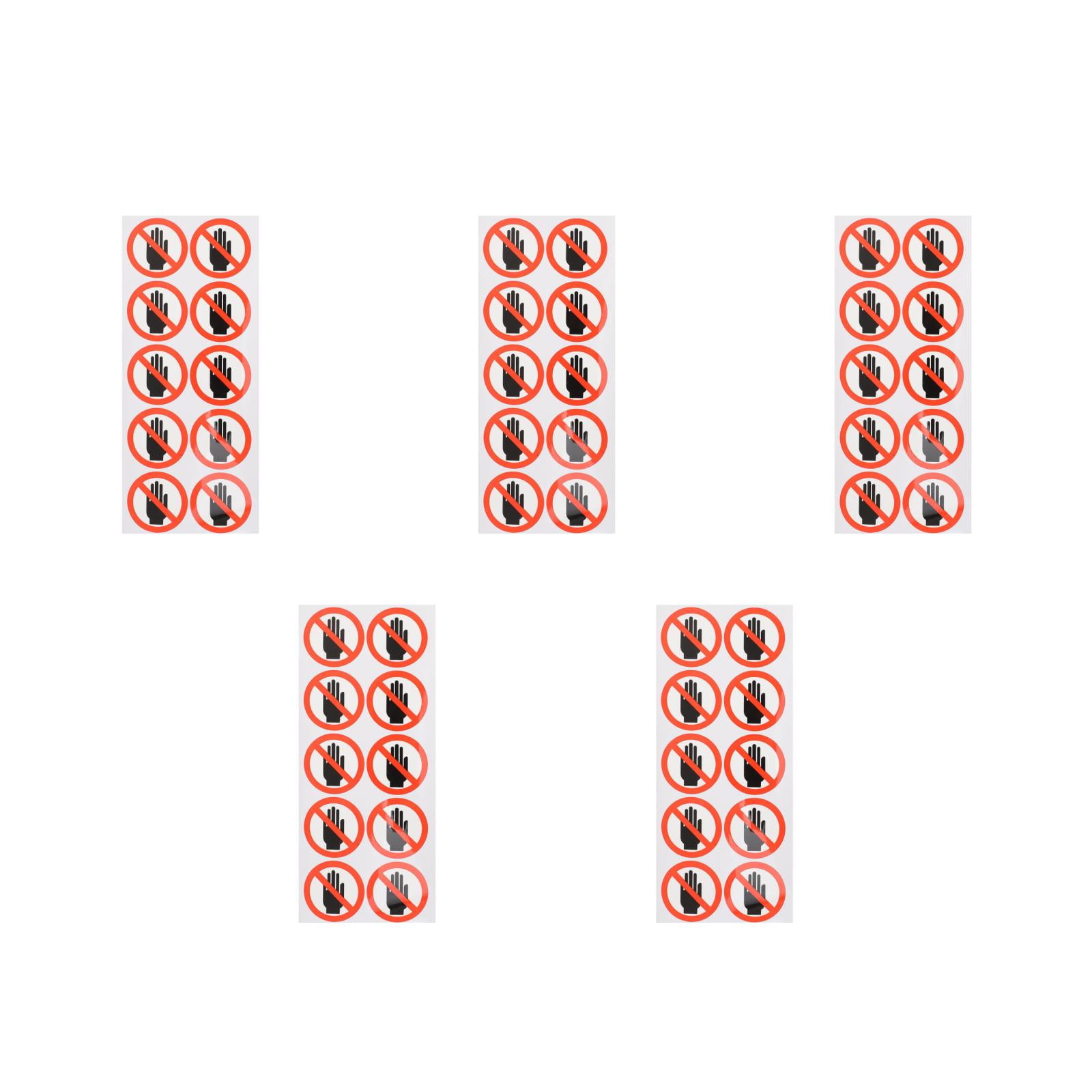 Worgeous 5 Sheets Safety Warning Sign Decals Do Not Touch Stickers for ...