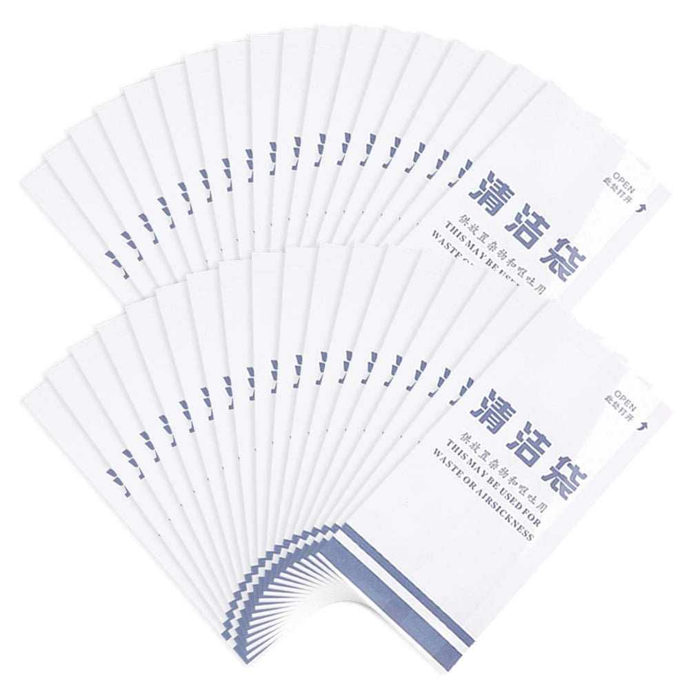 Worgeous 50 Pcs Aviation Vomiting Paper Bag Travel Throw up Bags Trash ...