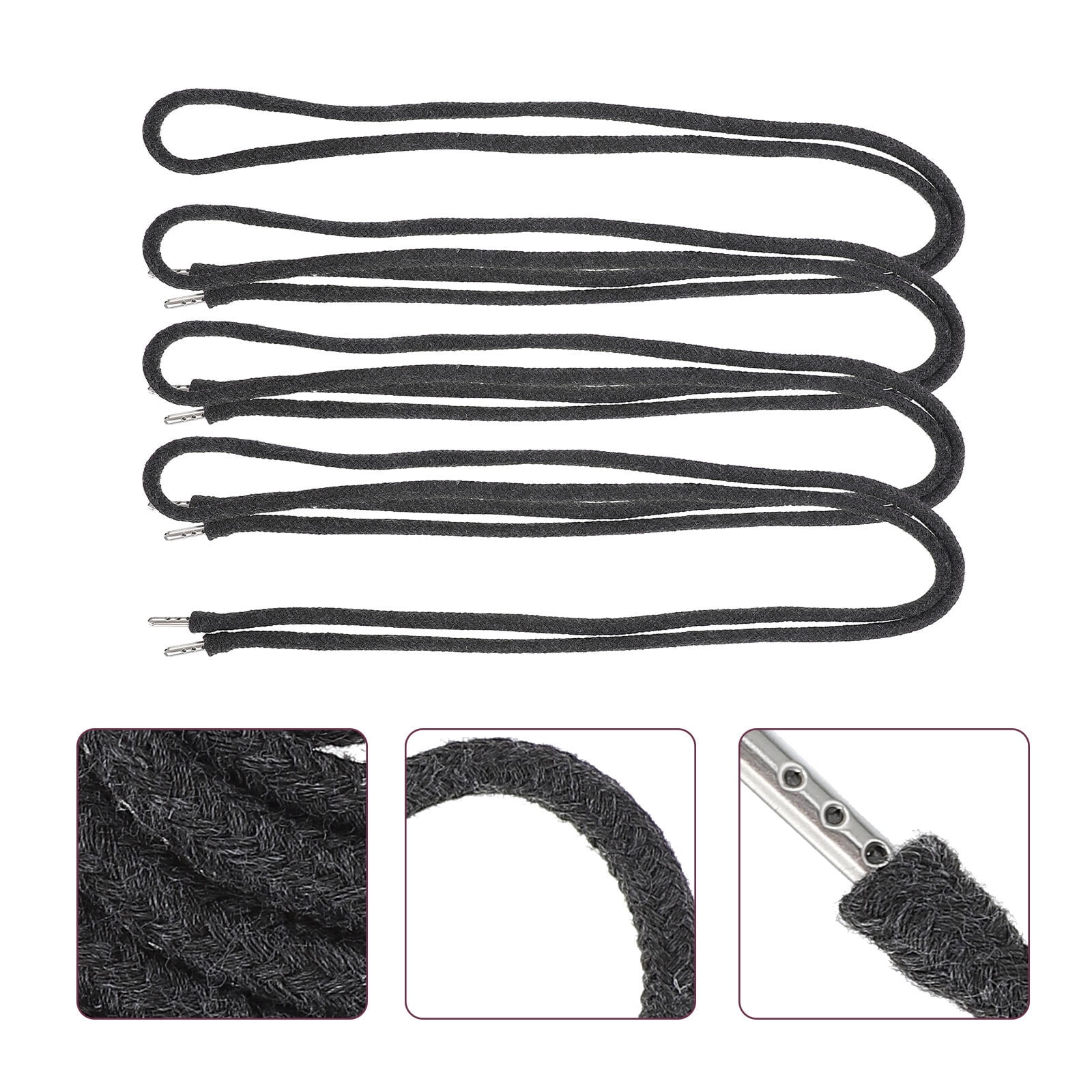 Worgeous 50 Pcs Clothing Cords Drawstring for Clothes Toggle Dark Grey ...