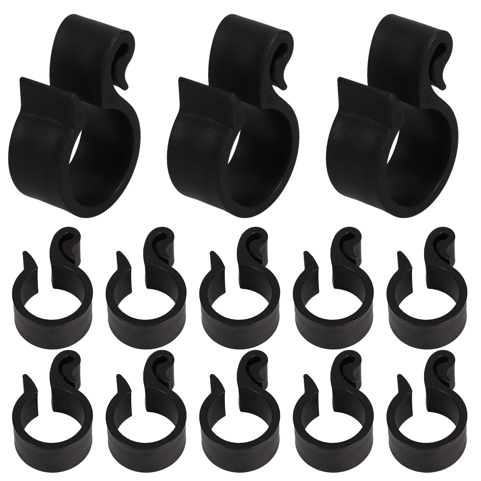 Worgeous 50 Pcs Hanging Pipe Tube Clamps Heavy Duty Hooks Hose Black ...