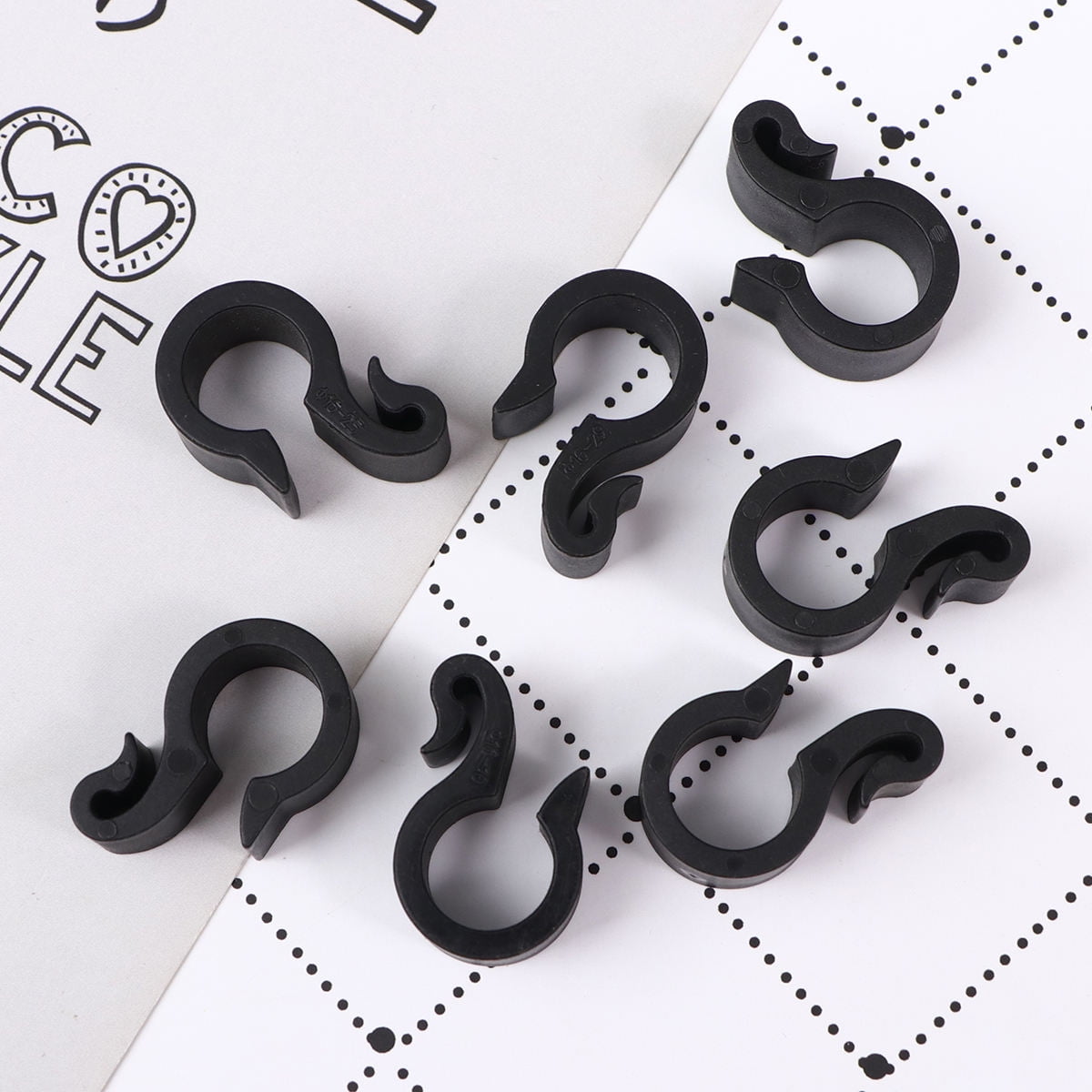 Worgeous 50 Pcs Hook Clips to Hang Irrigation Tube Pipe Clamps Black ...