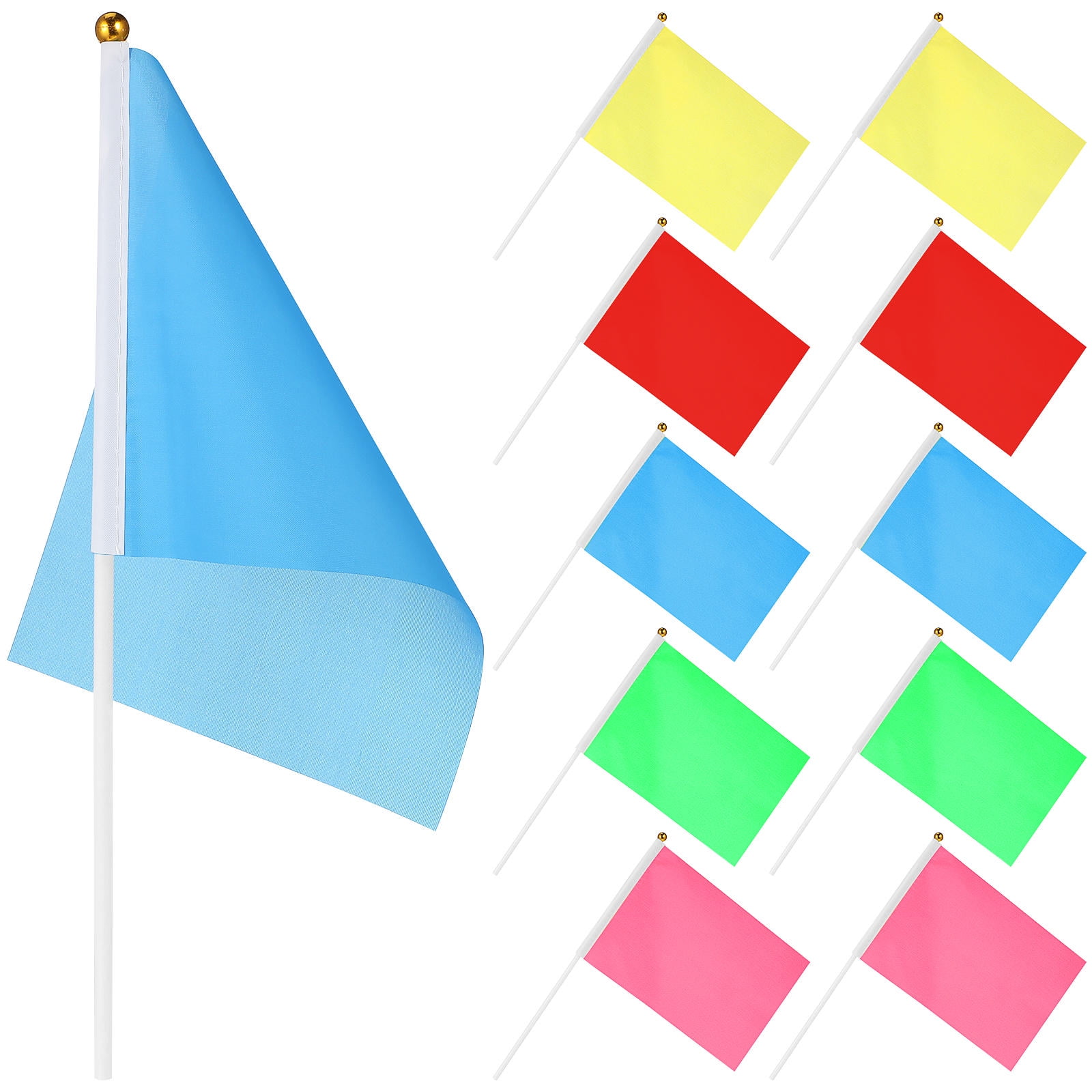 Worgeous 50 Pcs Square Flag Plain Red Flags Party Decorations Mini ...