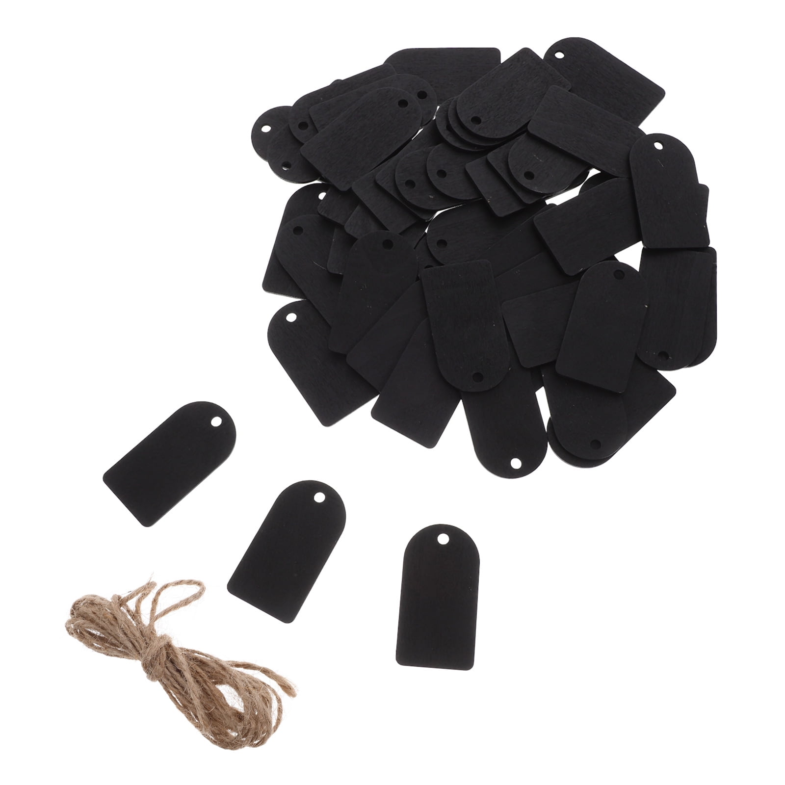 Worgeous 50 Sets Mini Wooden Chalkboard Tags with Rope Double-Sided ...