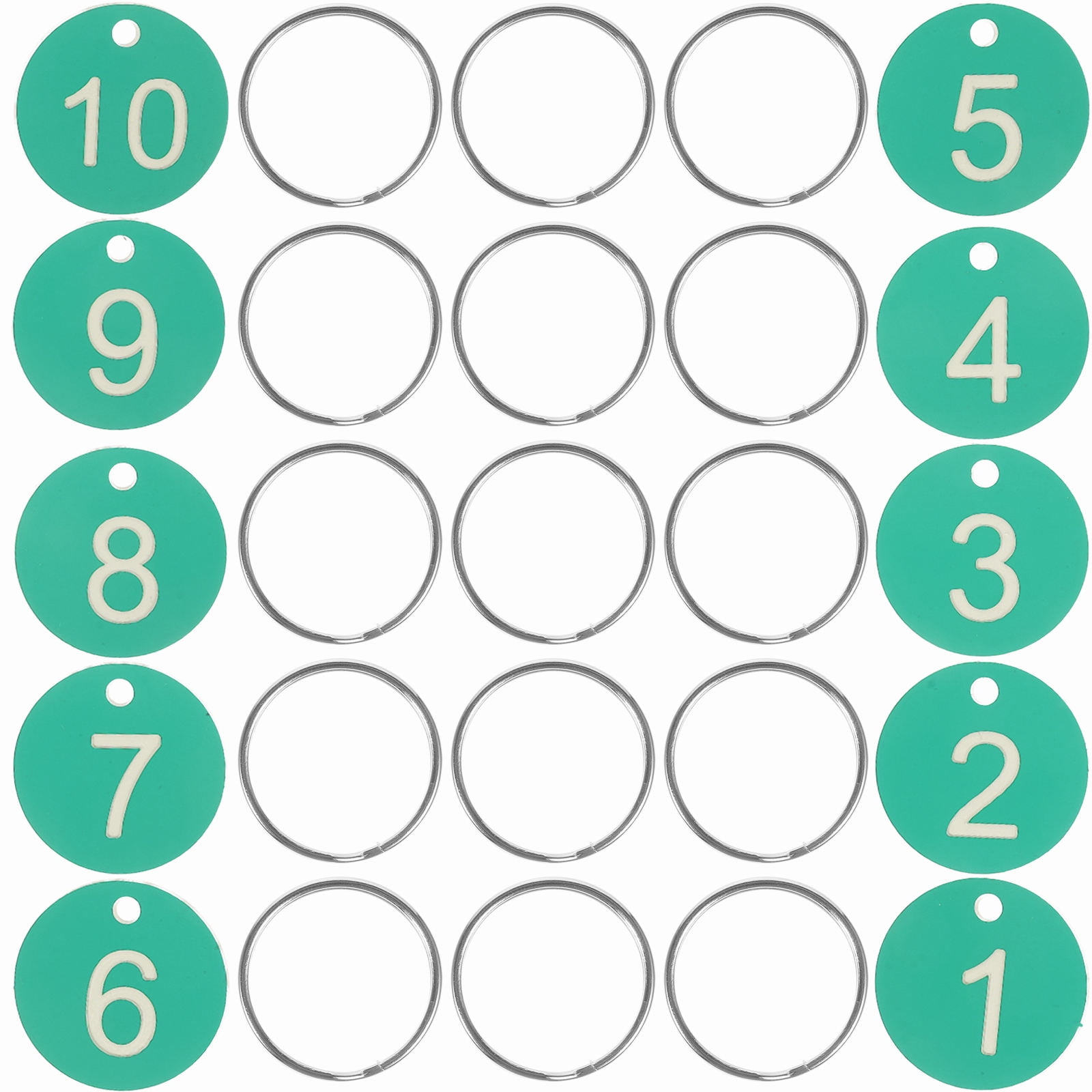 Worgeous 50 Sets Round Number Tags for Marking Numbers Portable Green ...