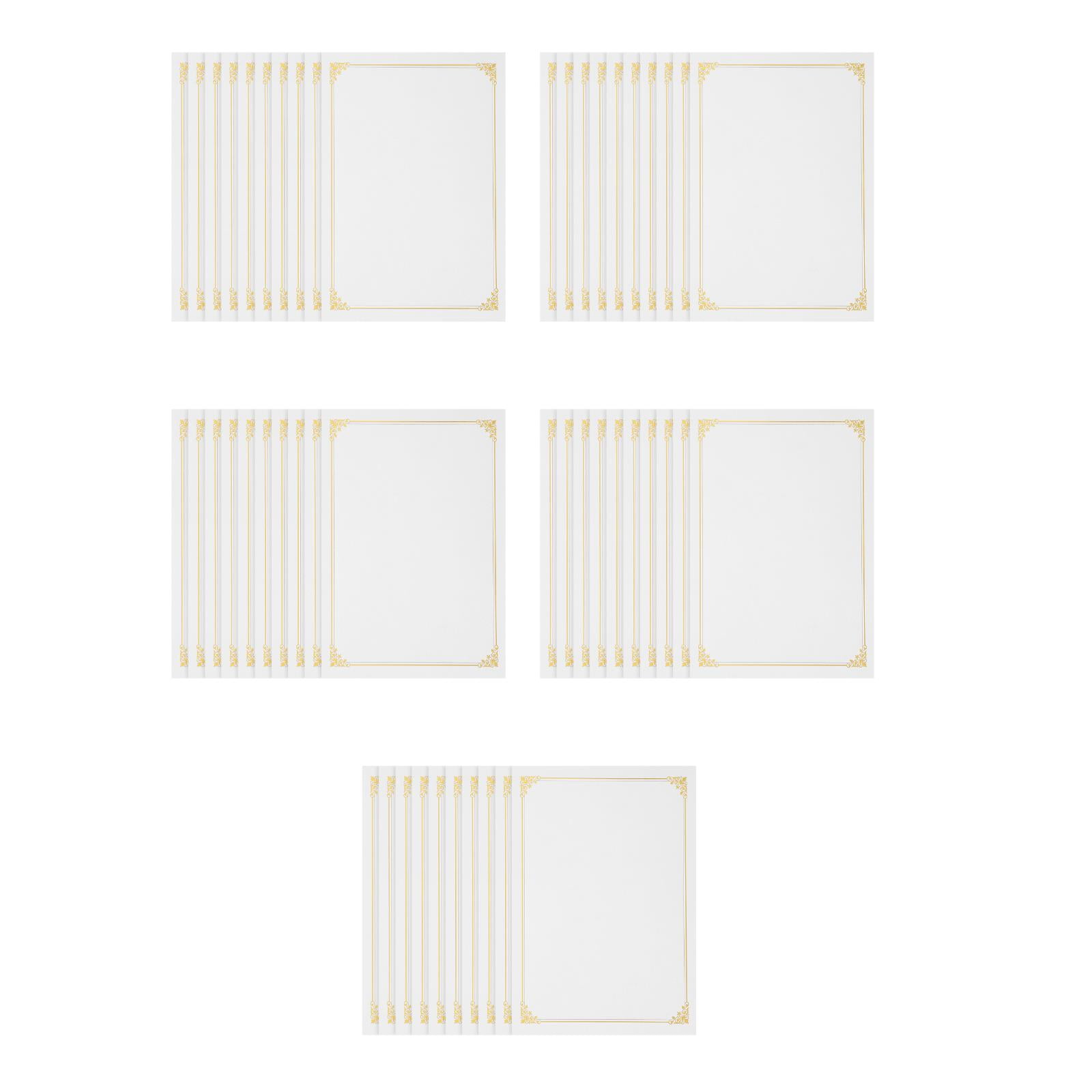 Worgeous 50 pcs Blank Certificate Paper A4 Certificate Paper Diploma ...