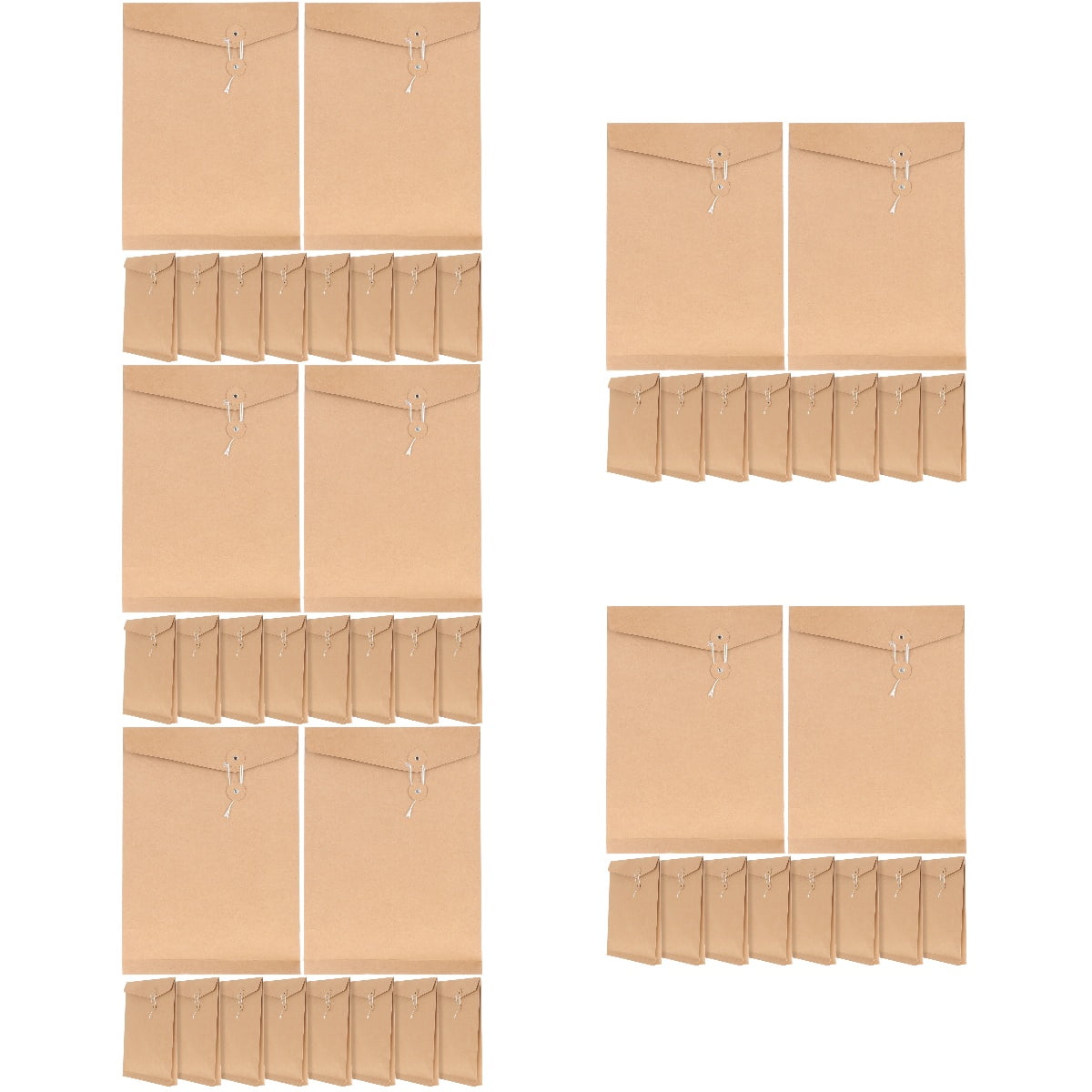Worgeous 50 pcs Kraft Paper Envelope String Tie Closure Envelope ...