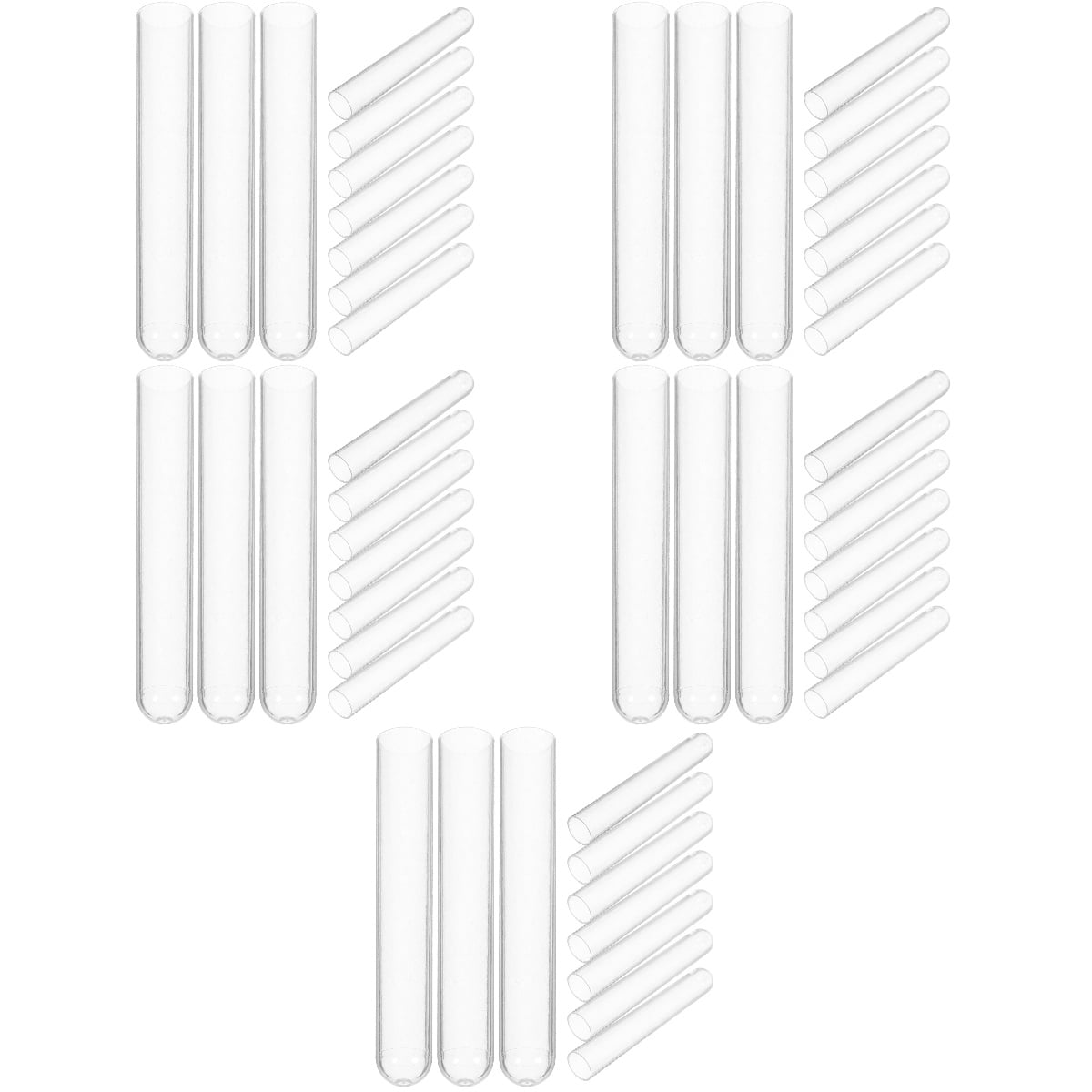 Worgeous 50 pcs Portable Small Test Tube Clear Plastic Test Tubes ...
