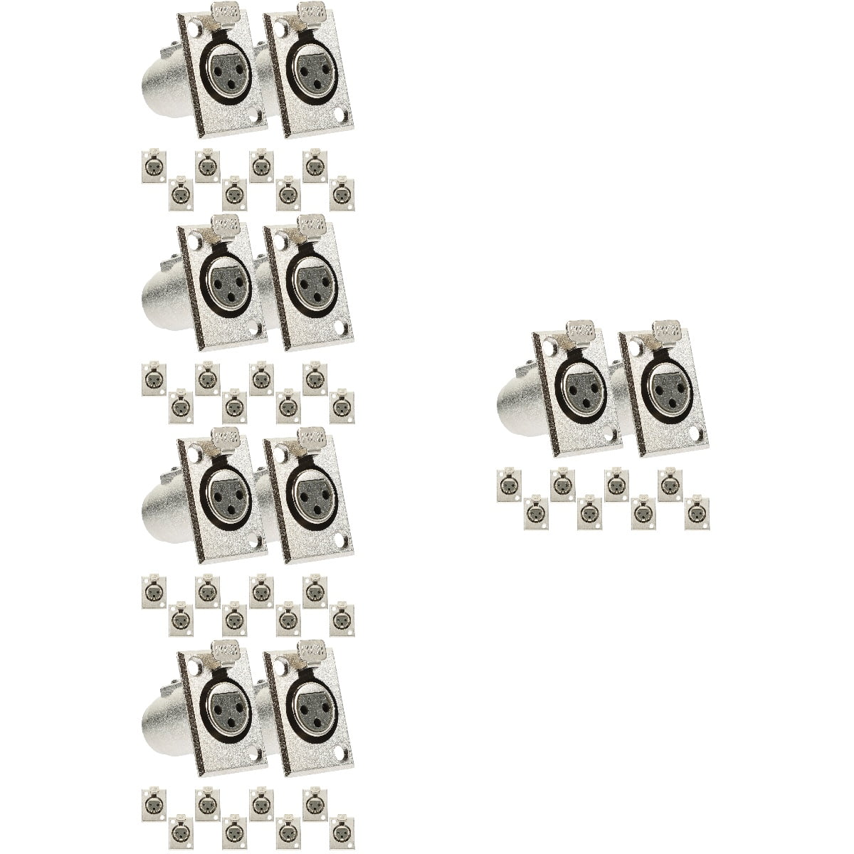 Worgeous 50 pcs Professional 3 Pin Female Socket Metal Panel Chassis ...