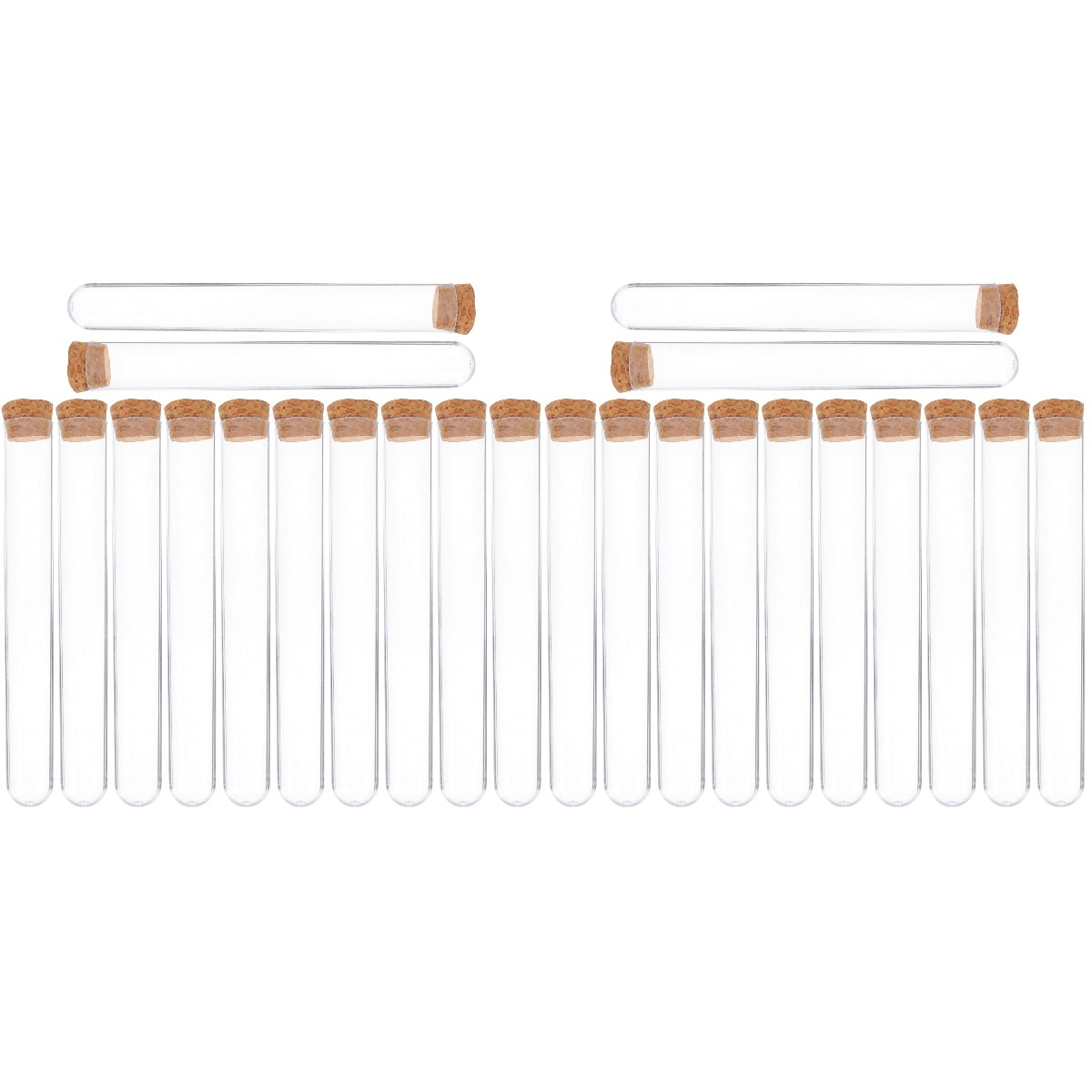 Worgeous 50 pcs Test Tubes With Cork Stopper Plastic Powder Testing ...