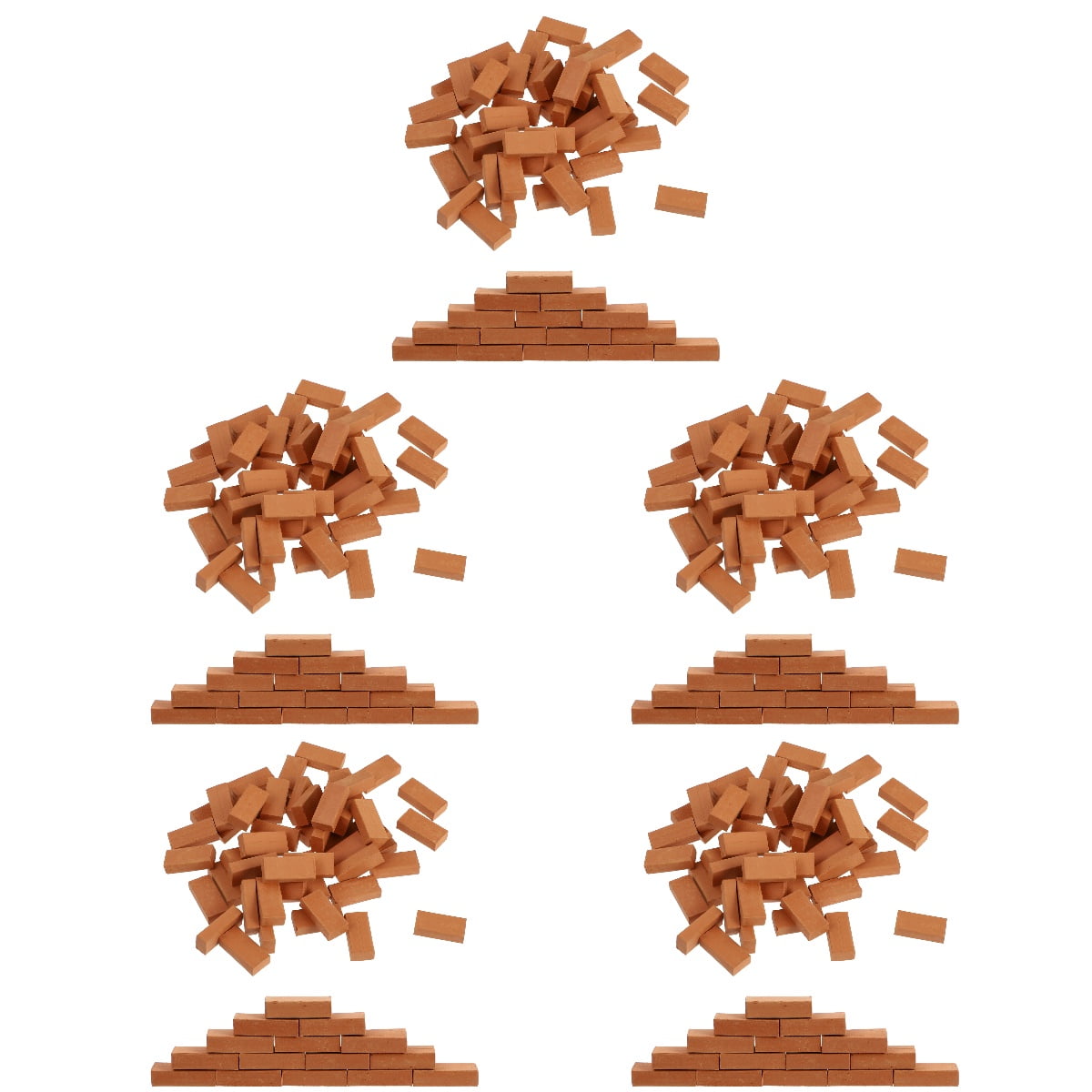 Worgeous 500 Pcs 1/ 16 Miniature Brick Wall Bricks Model Brick Building ...