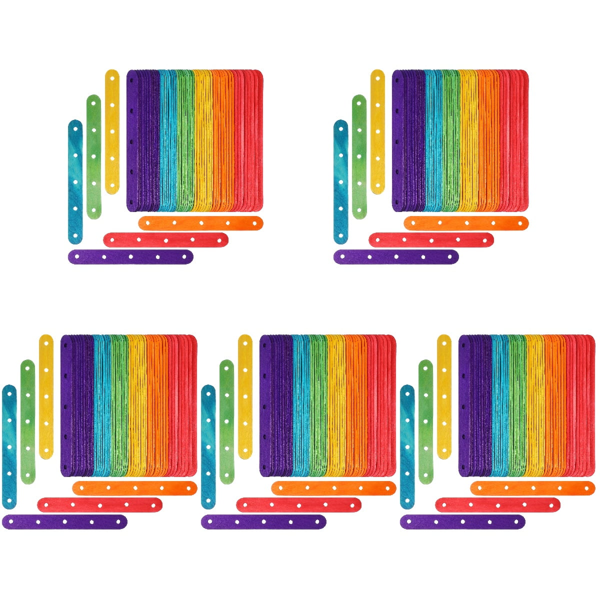 Worgeous 500 Pcs Popsicle Sticks Ice Cream Sticks Colored Popsicle ...