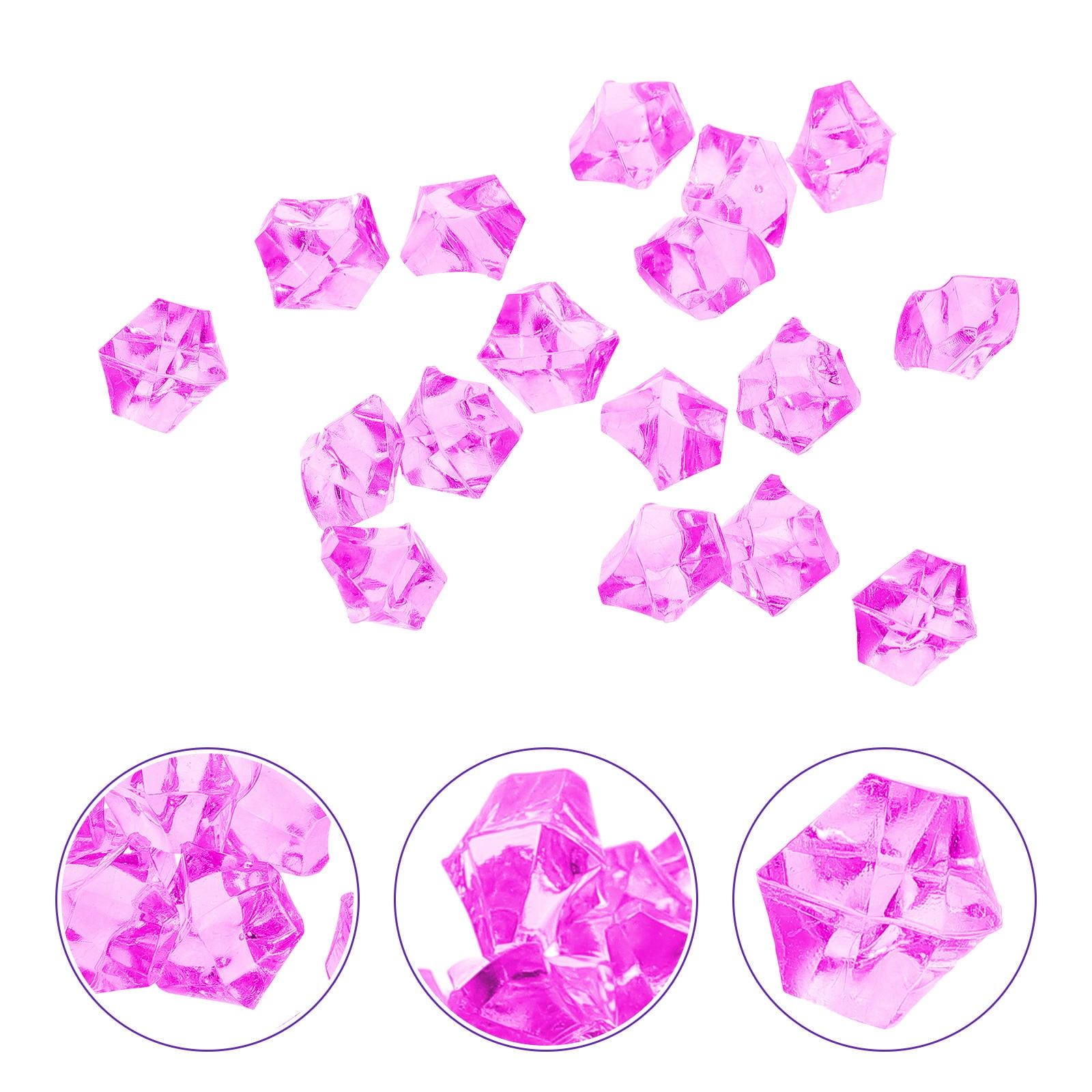 Worgeous 500Pcs Rosy Acrylic Crystal Crushed Ice Transparent Effect ...