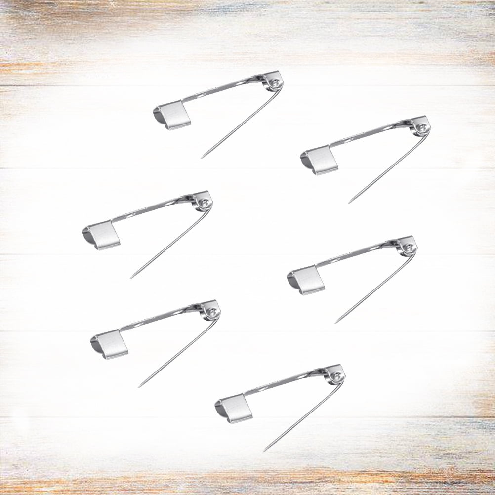 Worgeous 50Pcs Diy Enthusiasts Silver Rectangular Brooch Safety Pin ...
