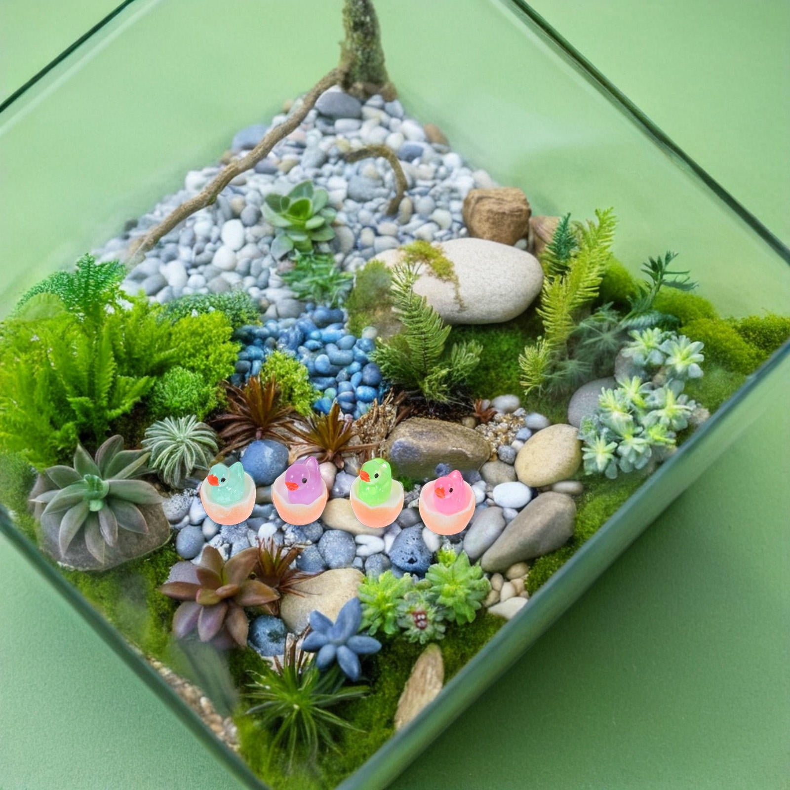 Worgeous 50pcs Mini Resin Ducks Glow-in-the-Dark Tiny Duck Figurines ...