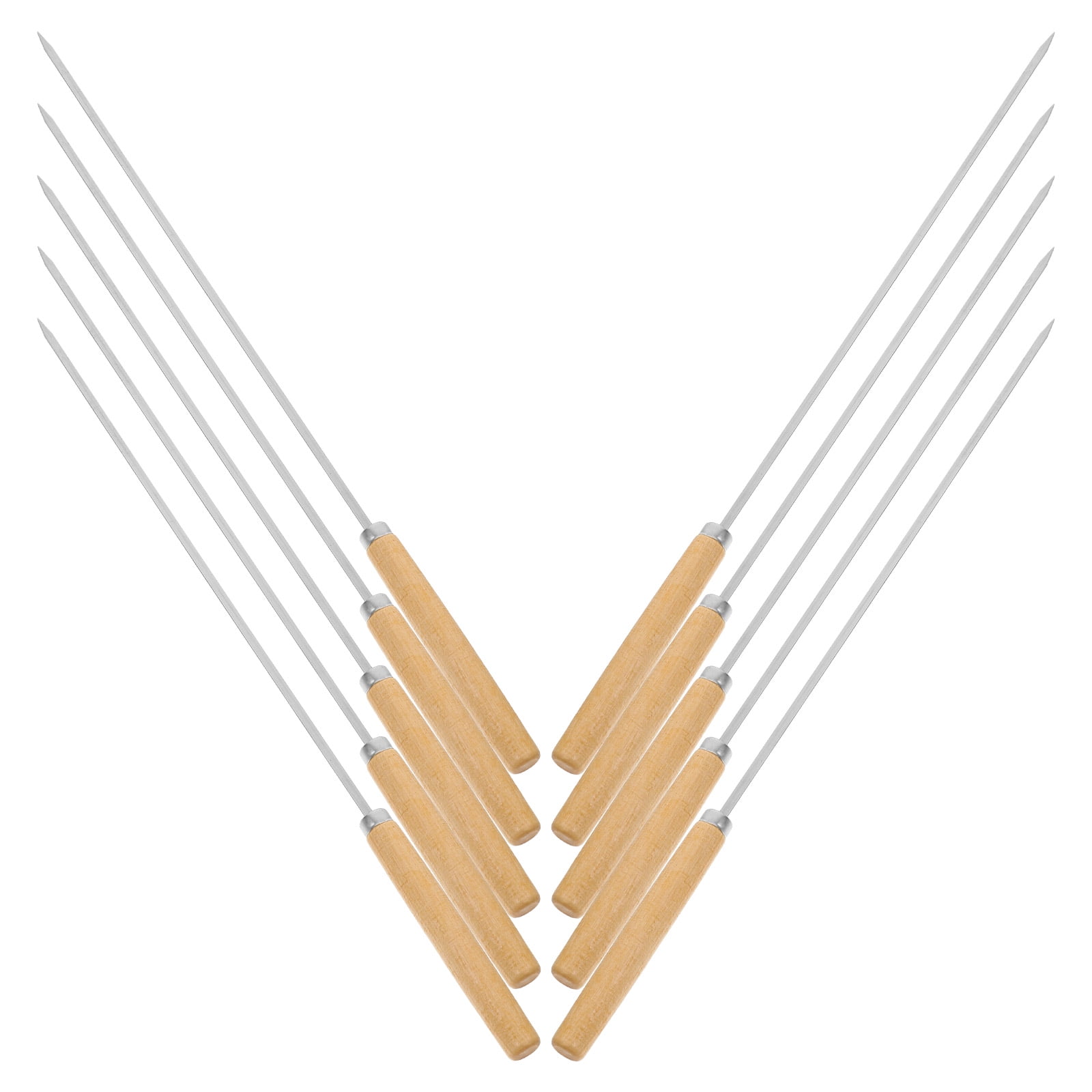 Worgeous 50pcs Stainless Steel BBQ Skewers Large Metal Barbecue Skewers ...