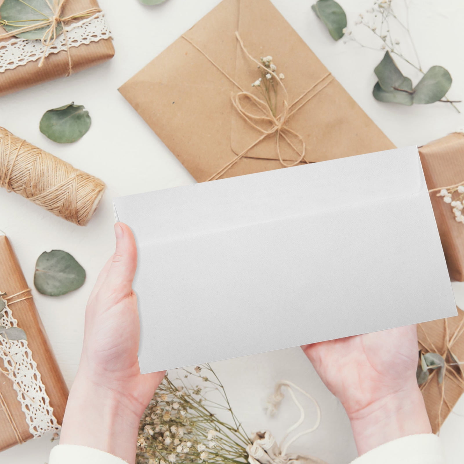 Worgeous 50pcs White Self Seal Envelopes Self-Sealing White Paper ...