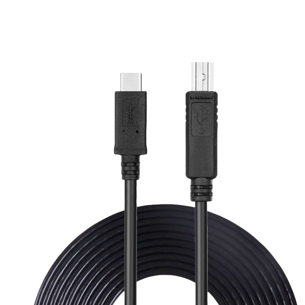 Worgeous 5M Type-C USB Printer Cable for Type-C Supported Devices Black ...