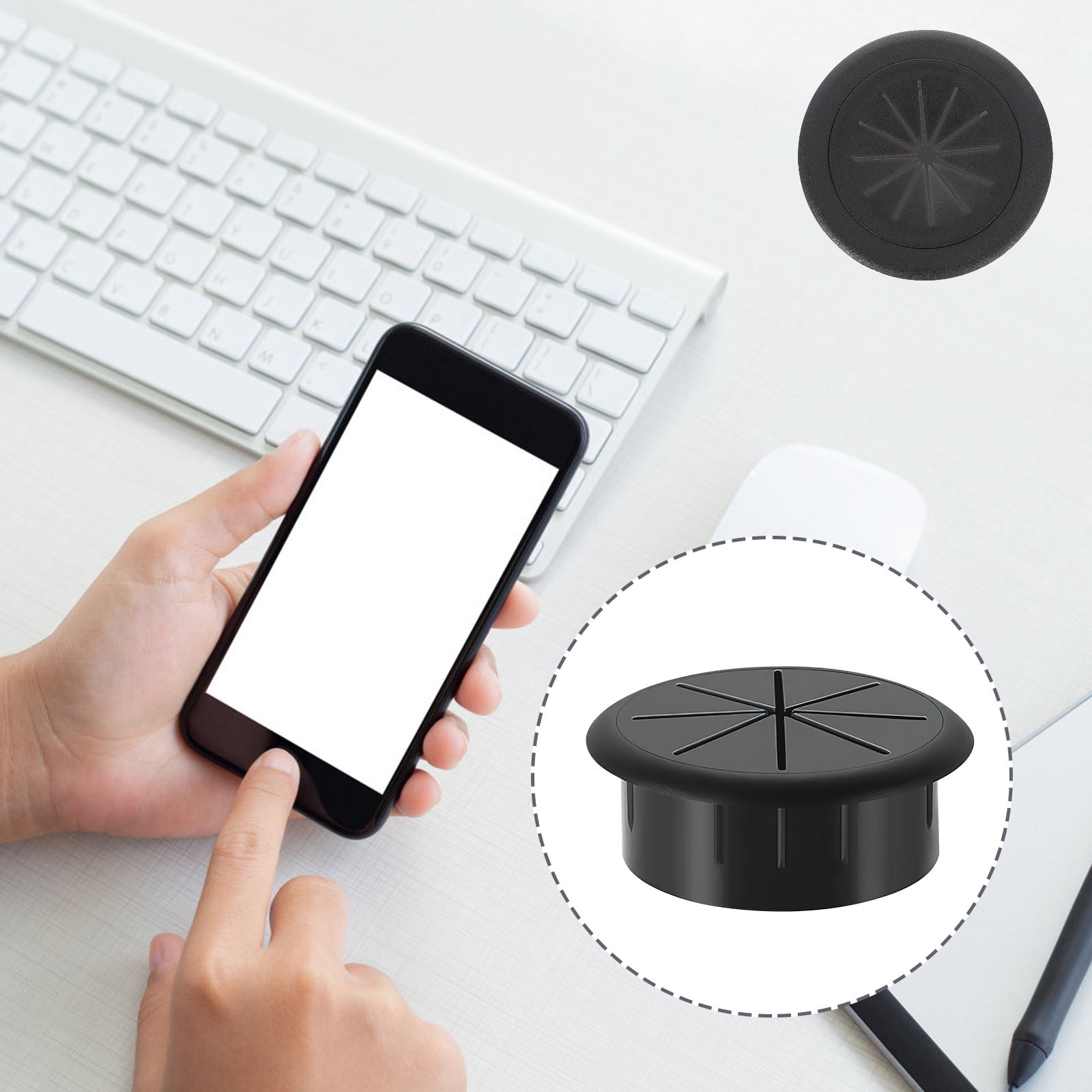 Worgeous Office Desk Hole Socket Wire Organizer Silicone 5Pack 2 Inch ...