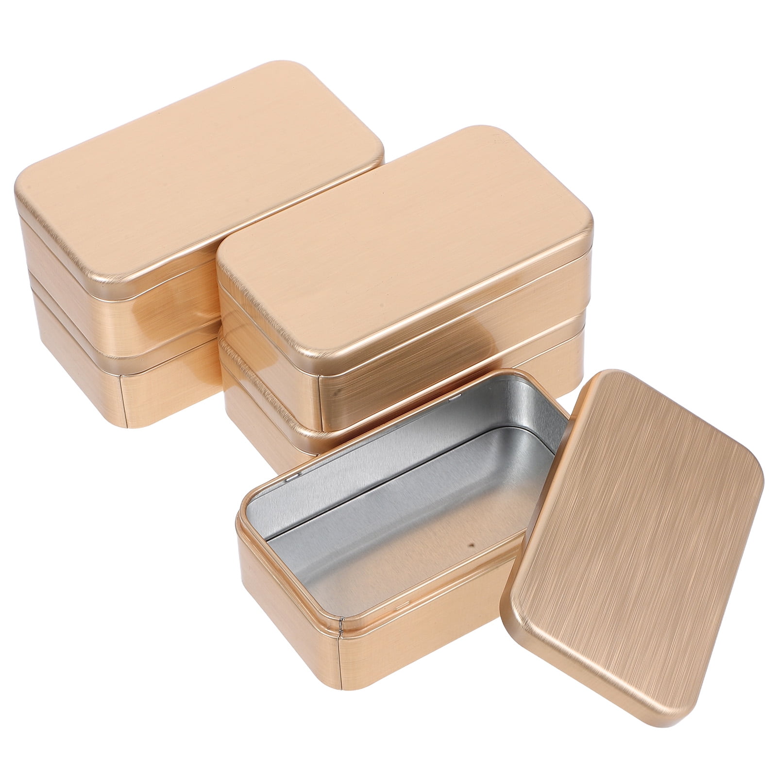 Worgeous 5Pcs Rectangular Empty Tin Box Containers Empty Metal Tins Box ...