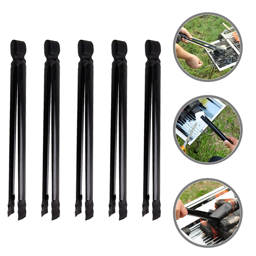 Worgeous 5pcs Barbecue Charcoal Clip Ergonomic Handle Fireplace Tong ...