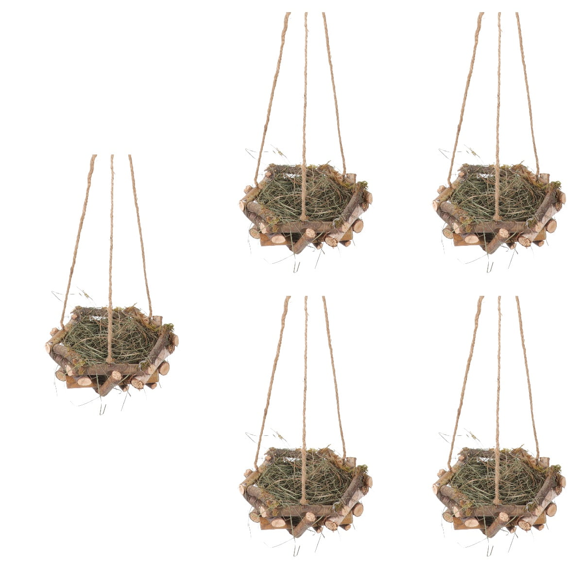 Worgeous 5pcs Bird Nest Garden Decor Artificial Bird Nest Decor Natural ...