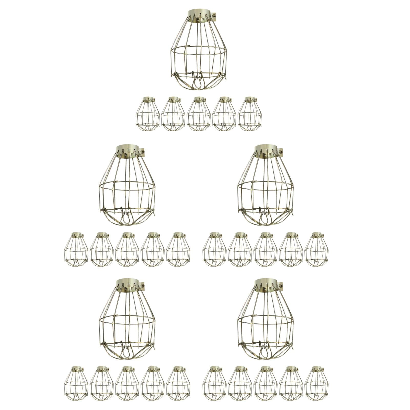 Worgeous 5pcs Black Wire Lamp Shade: Metal Wire Lamp Basket Industrial ...