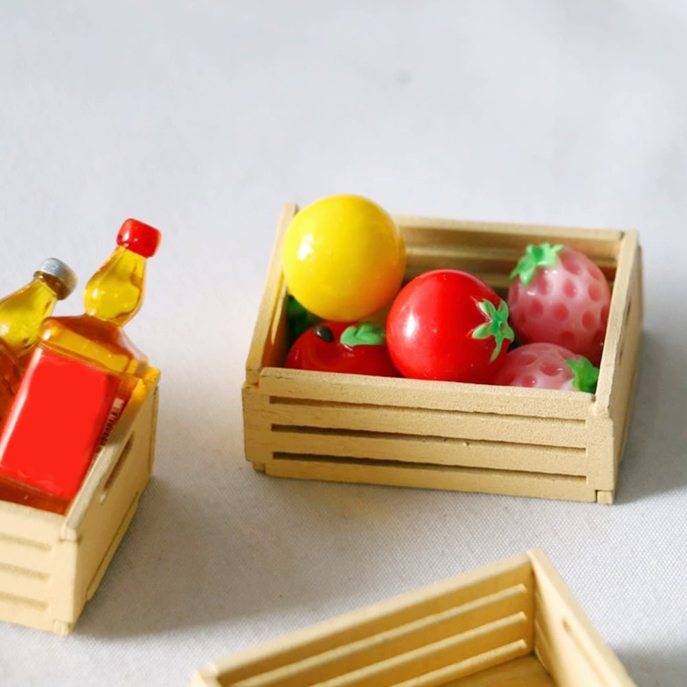 SEWCHICS Mini Crates For Craft Wooden Miniature Crates Pine Wood 5Pcs ...
