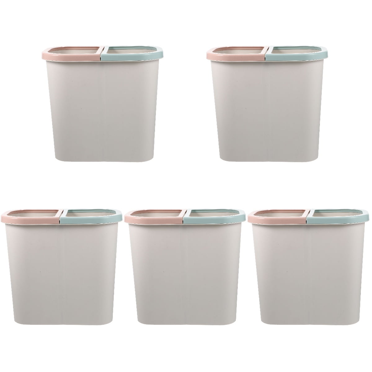 Worgeous 5pcs Double Rubbish Bin Dual Compartment Kitchen Waste Bin ...