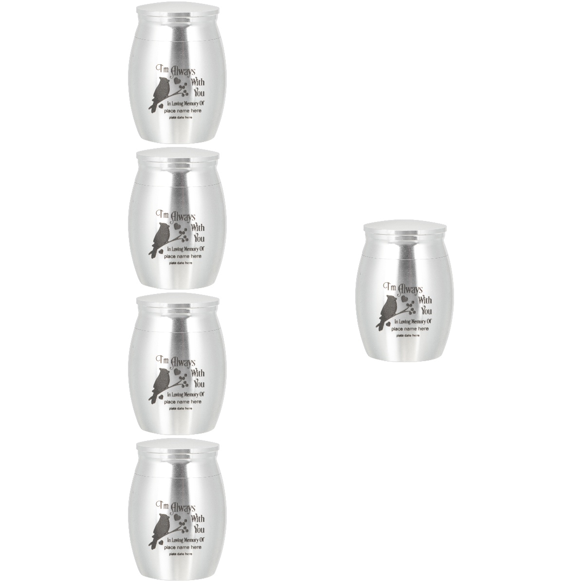 Worgeous 5pcs Funeral Ashes Urn Memorial Cremation Tank Cat Cremated ...