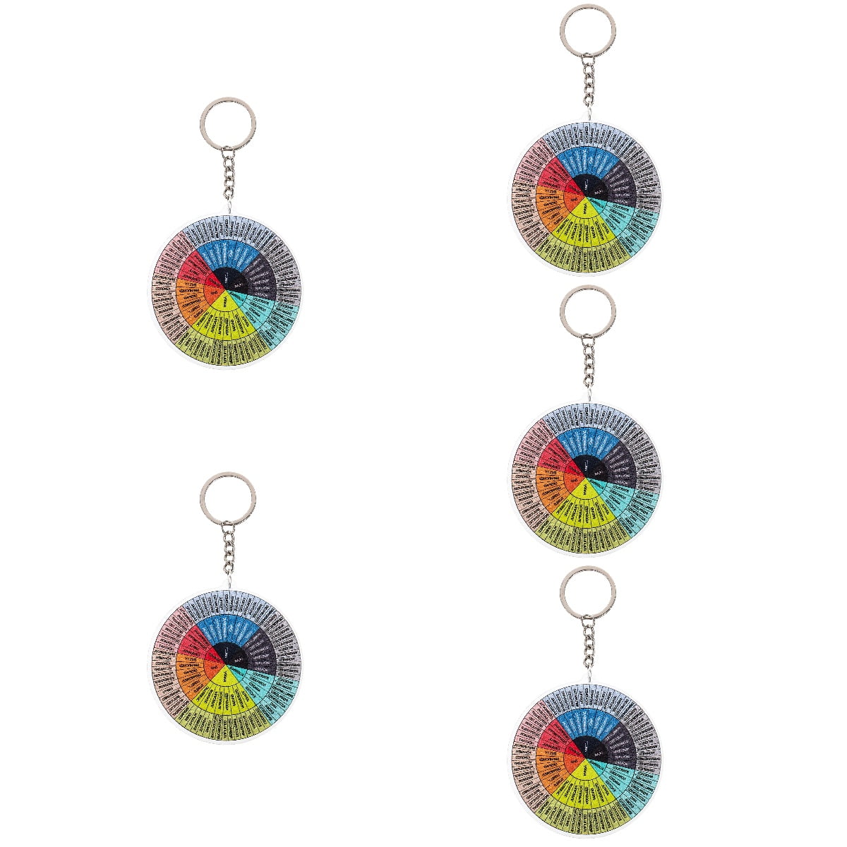 Worgeous 5pcs Hanging Feeling Wheel Pendant Keychain Decor Emotion ...