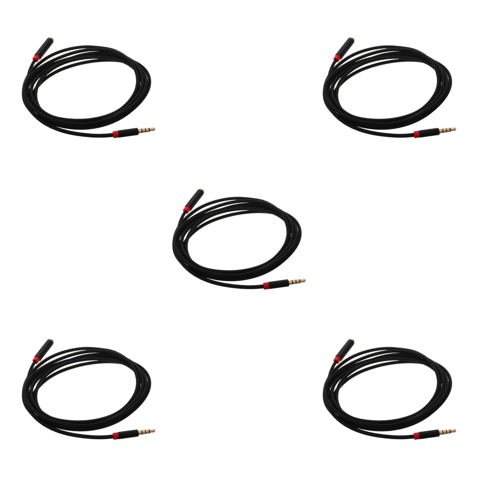 Worgeous 5pcs Headphone Extension Cable 3.5mm Aux Jack Extender 2M Male ...
