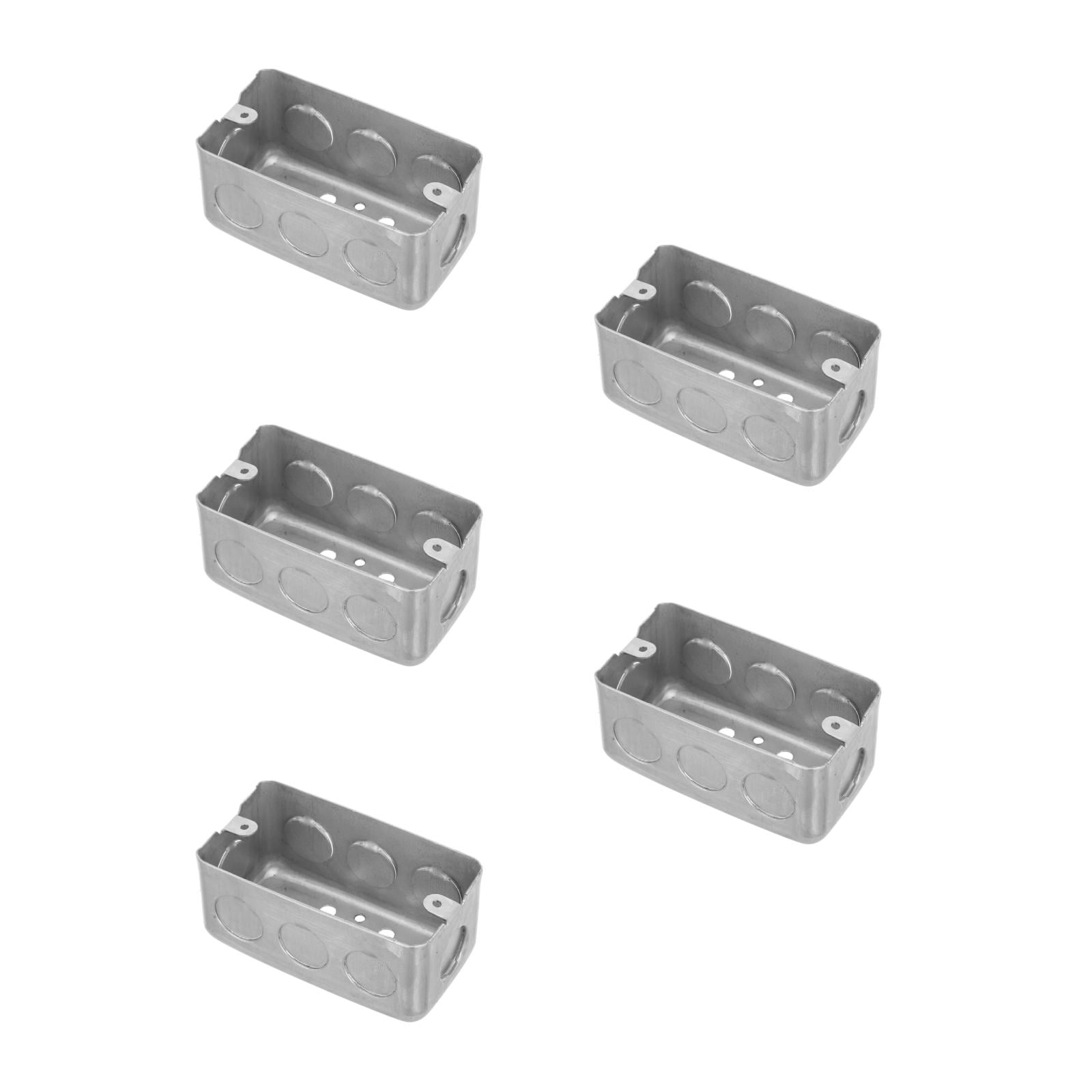 Worgeous 5pcs Metal Electrical Box Single Gang Electrical Box Deep ...