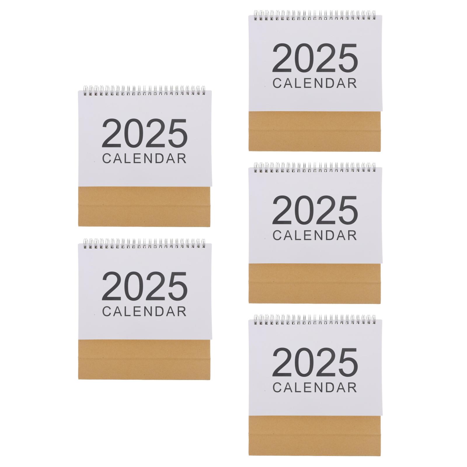 Worgeous 5pcs Mini Desk Calendar 2025 Simple Design Monthly Planner ...