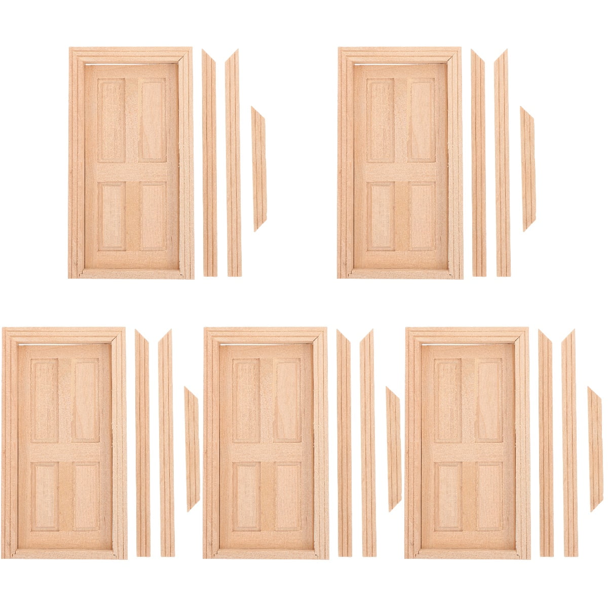 Worgeous 5pcs Miniature Wooden Door Decoration DIY Small Door Craft ...