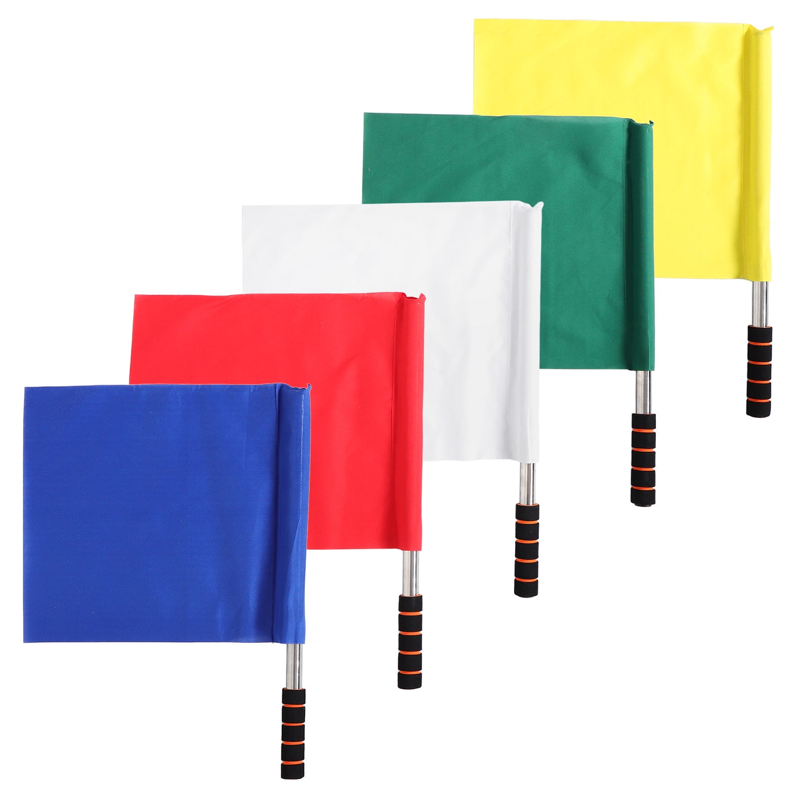 FRCOLOR Durable Polyester Pongee Referee Flags with Stainless Steel Pole for Sports Events and ...