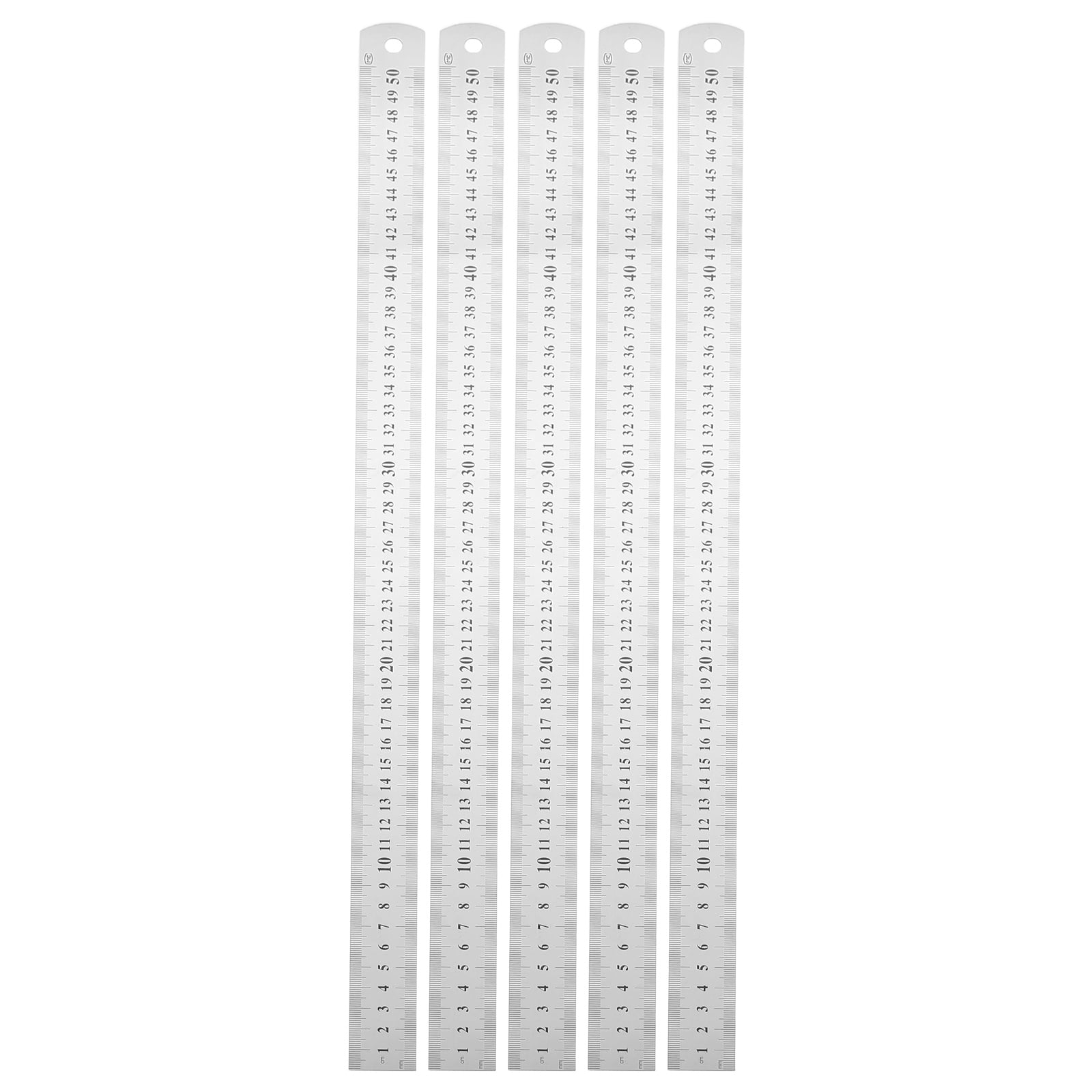 Worgeous 5pcs Stainless Steel Machinist Ruler 50cm/20 Inch Precision ...