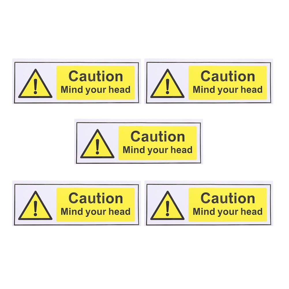 Worgeous 5pcs Waterproof Safety Caution Sign Stickers Alert Signs Watch ...