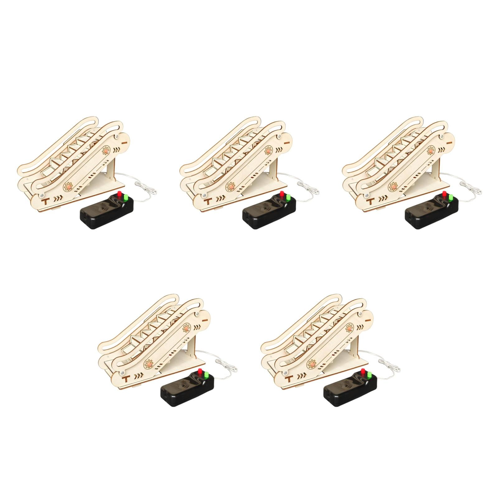 Worgeous 5pcs Wooden Elevator Puzzle Toy Model DIY Wooden Puzzle Kits ...