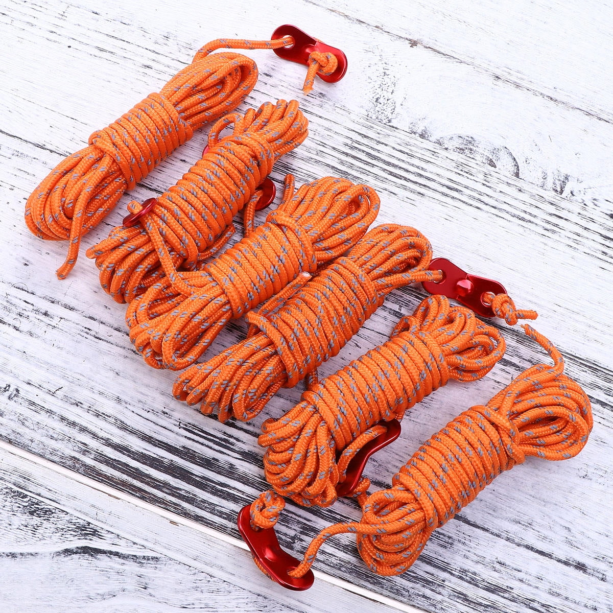Worgeous 6 Pack 4M 4mm Outdoor Tent Rope Reflective Tent Guy Lines ...