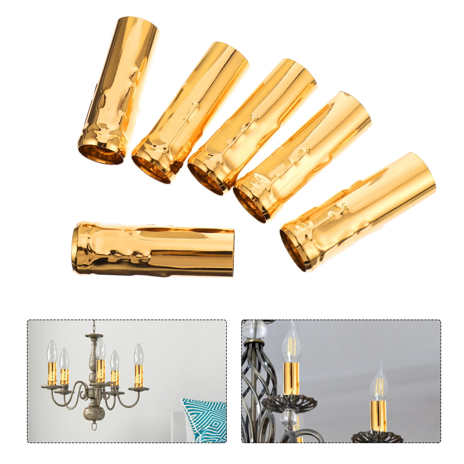 Worgeous 6 Pcs Chandelier Candle Covers Shades Candlestick Sleeves ...