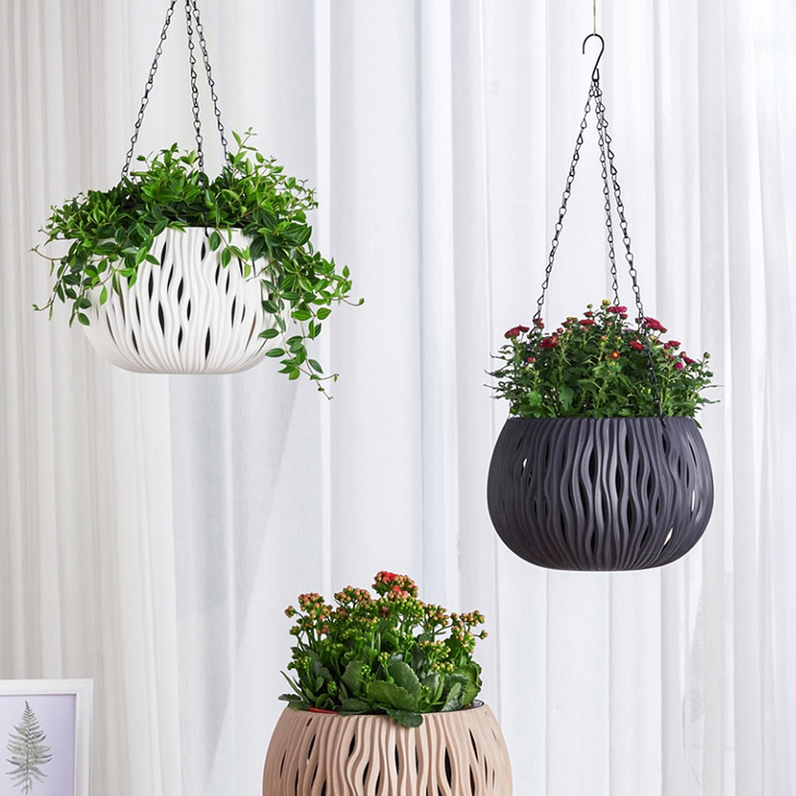 Worgeous 6 Pcs Flower Pot Chain Basket Hangers for Plants Outdoor ...